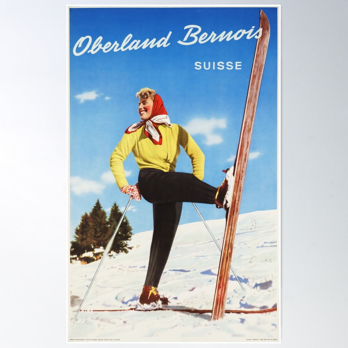 DOPAPRINT Oberland Bernois Suisse For Winter Sports And Ski Vintage ...