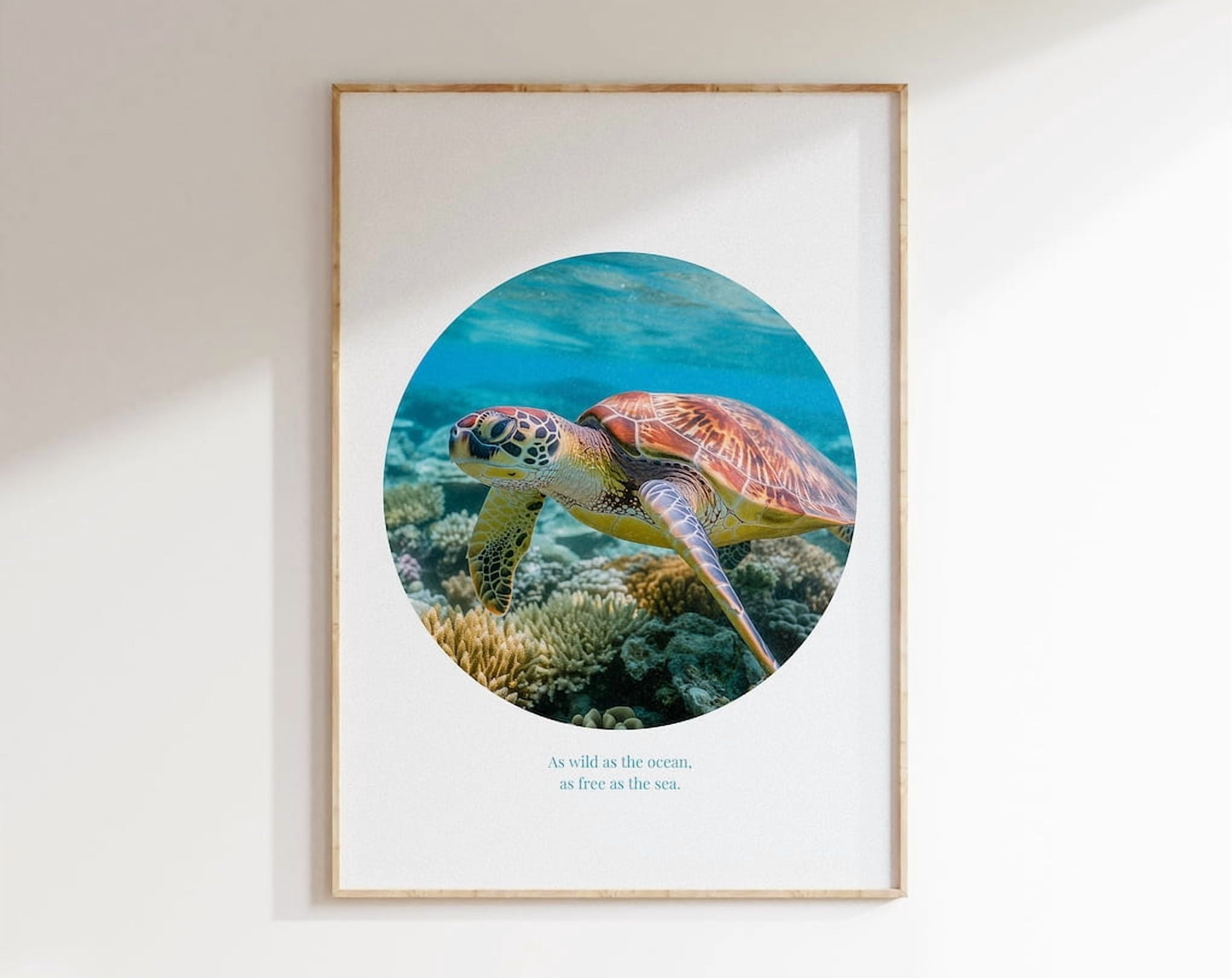 DOPAPRINT Ocean Wanderer Turtle Poster, Beach House Decor, Calming ...