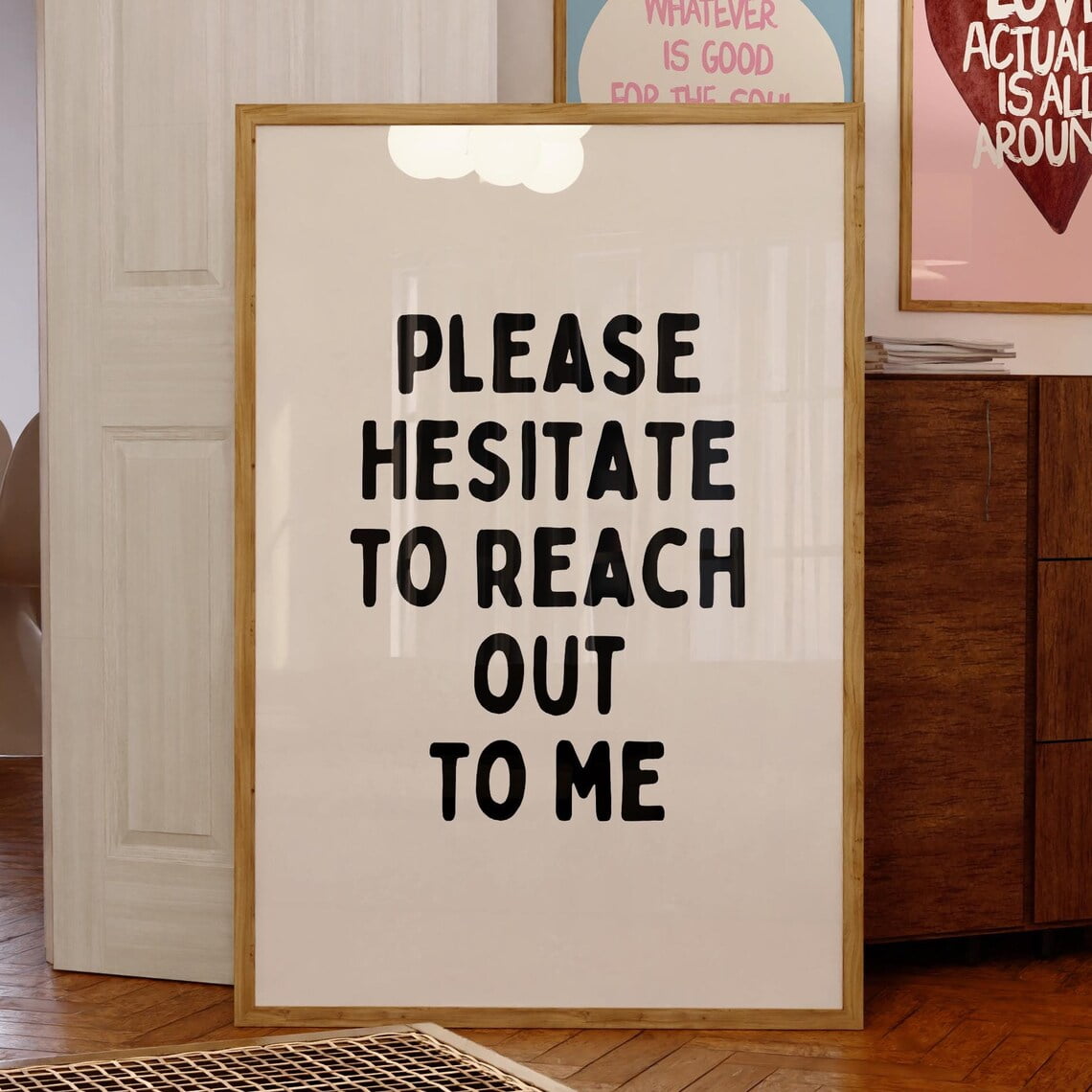 DOPAPRINT Office Quotes Wall Art, Please Hesitate To Reach Out, Funny ...