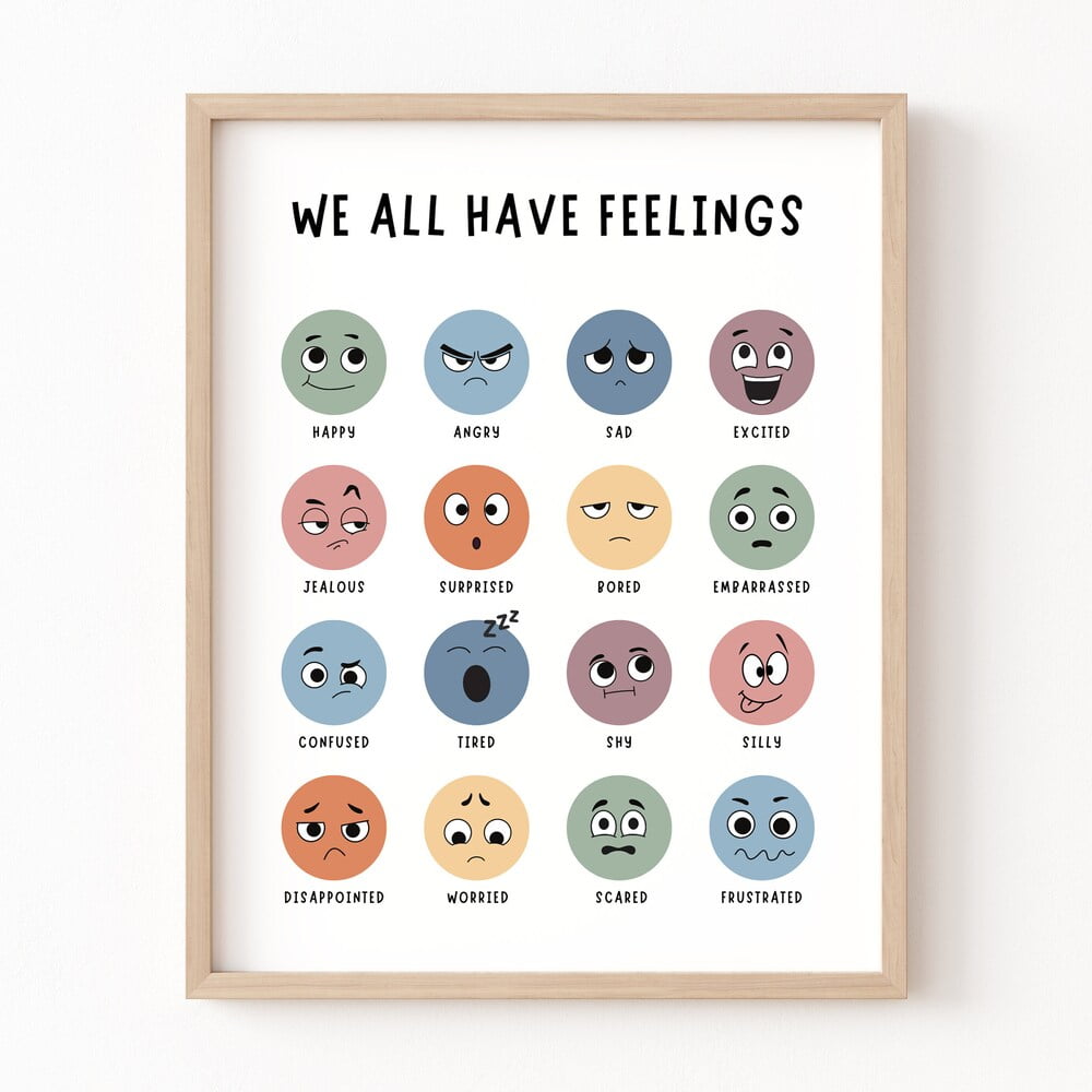 DOPAPRINT It'S Okay To Feel, Boho Classroom Decor, Feelings Chart ...