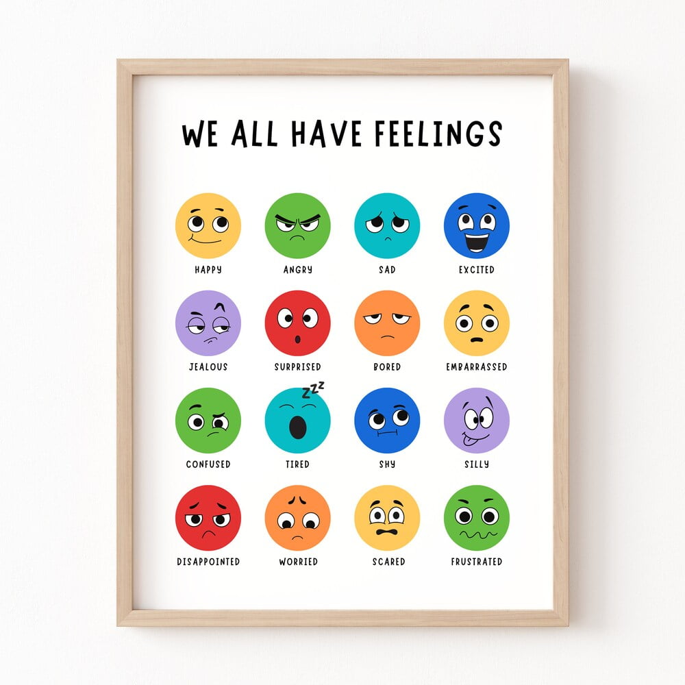 DOPAPRINT It'S Okay To Feel, Emotions Poster, Rainbow Feelings Chart ...