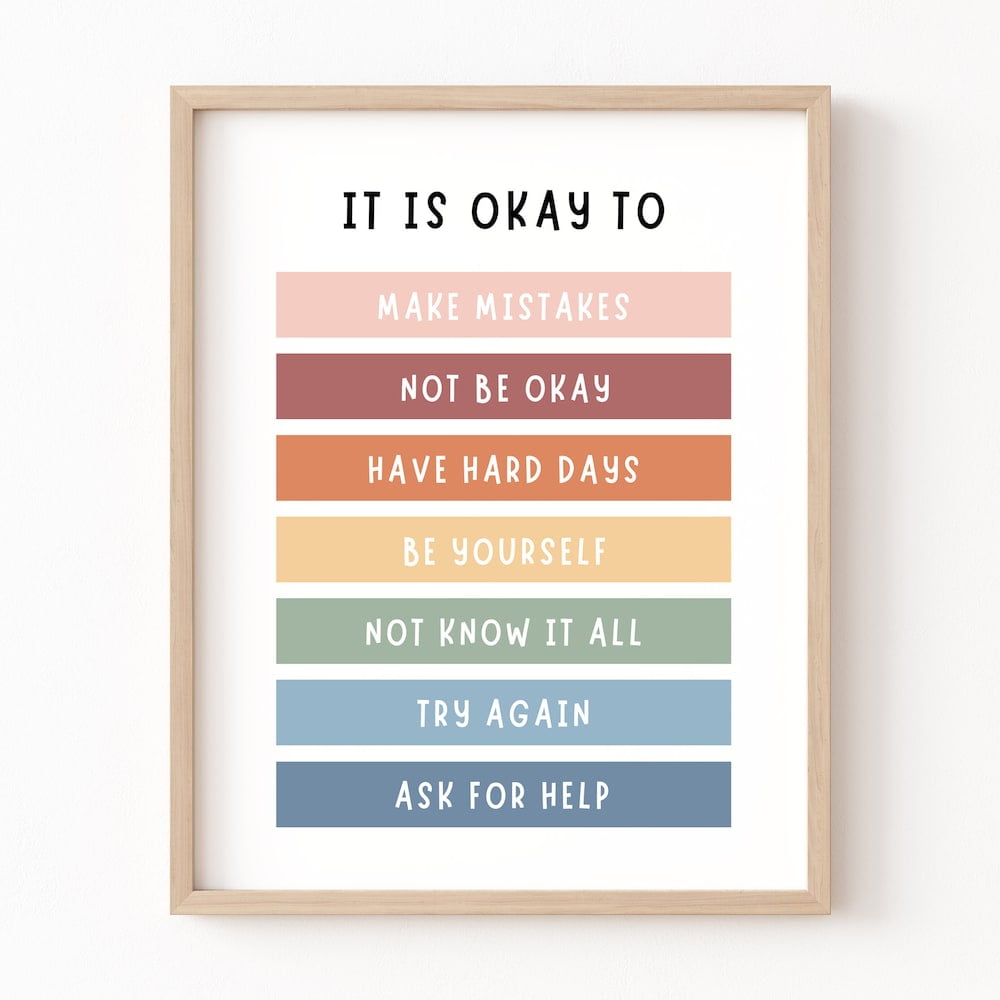 DOPAPRINT It'S Okay To Not Be Okay Poster, Boho Classroom Decor ...