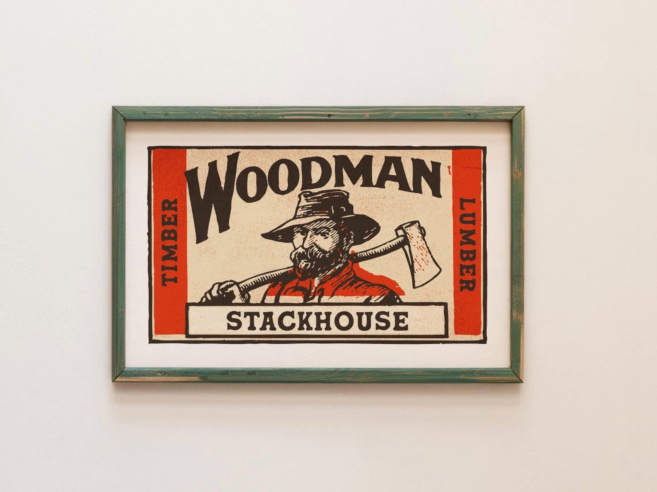 DOPAPRINT Old Time Lumberjack Print Retro Outdoor Art Hunting Gift For ...