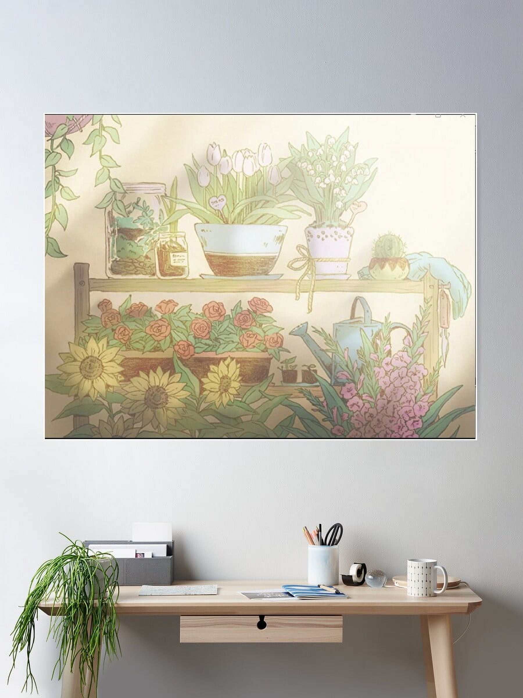 DOPAPRINT Omori Flower Pastel Clip Poster Wall Art, Modern Wall Decor ...