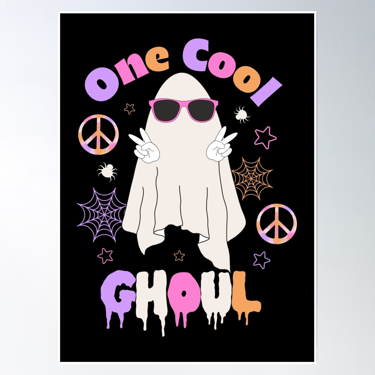 DOPAPRINT One Cool Ghoul Retro Halloween Groovy Ghost Poster Wall Art ...