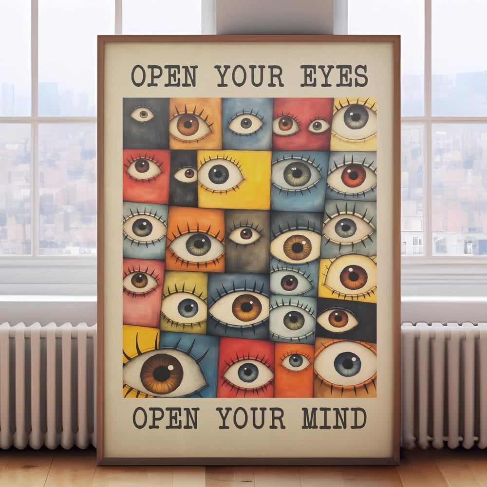 DOPAPRINT Open your mind print, open your eyes, eye wall art ...