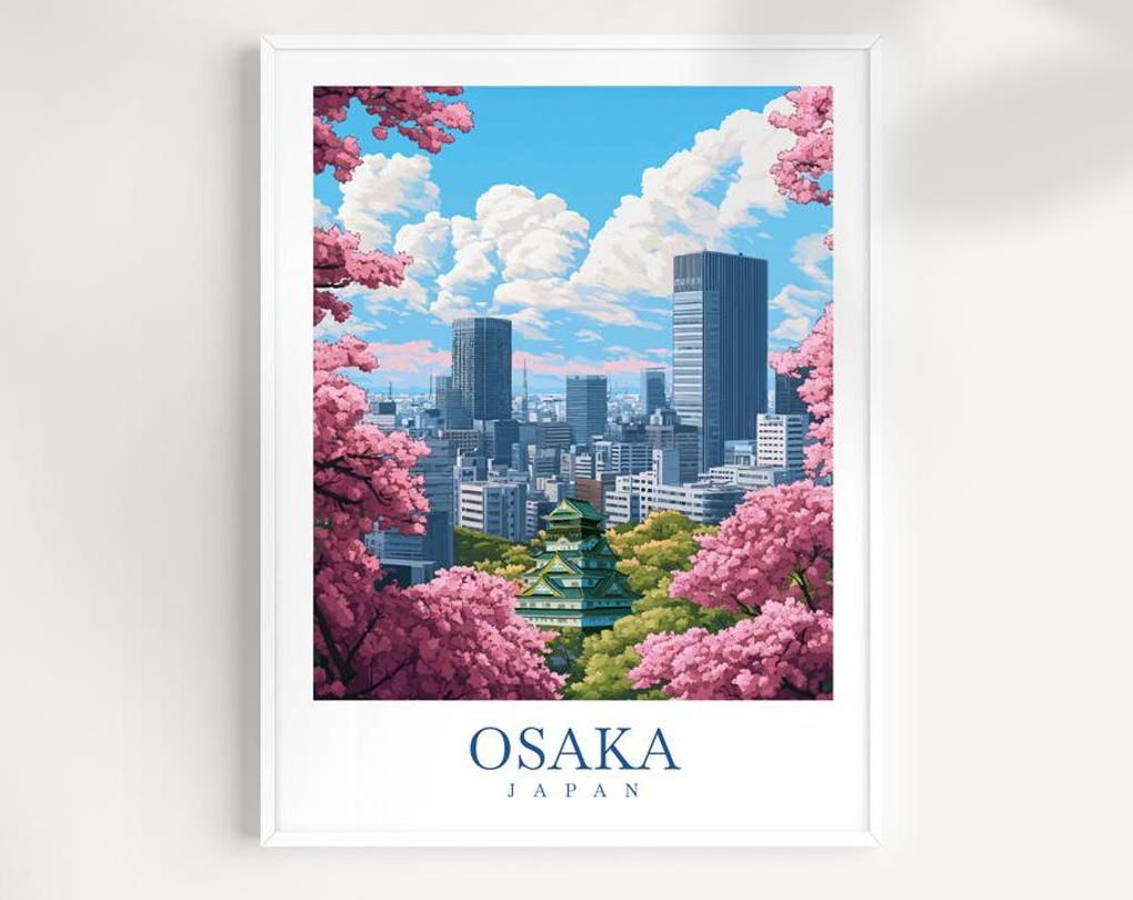 DOPAPRINT Osaka Art Travel Print Wall Art Japan Wall Hanging Home Decor ...