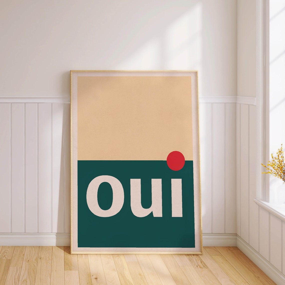 DOPAPRINT Oui Modern Print French Typography Poster Minimalist Wall Art ...