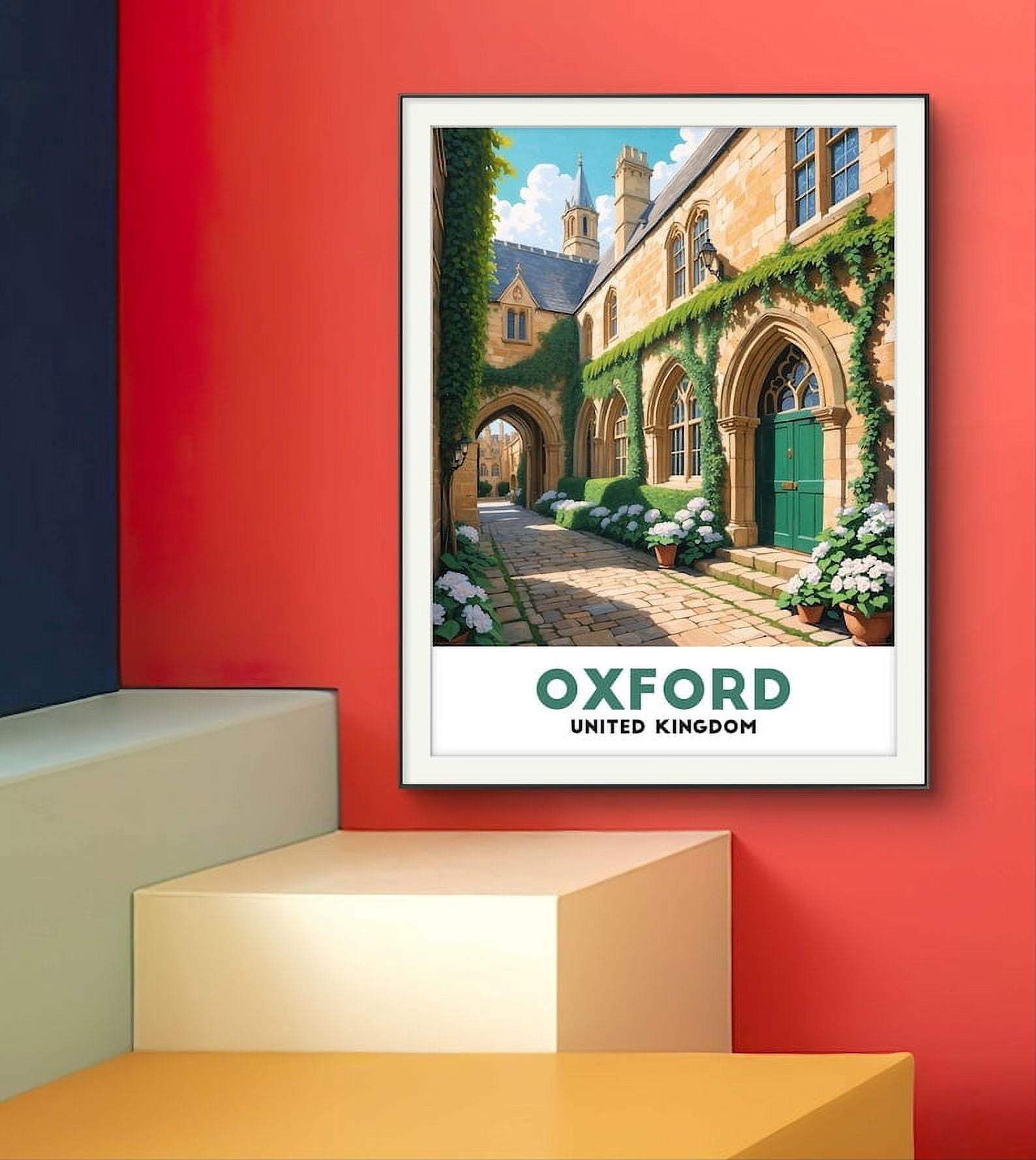 DOPAPRINT Oxford Poster - Charming Oxford College Garden - Timeless ...