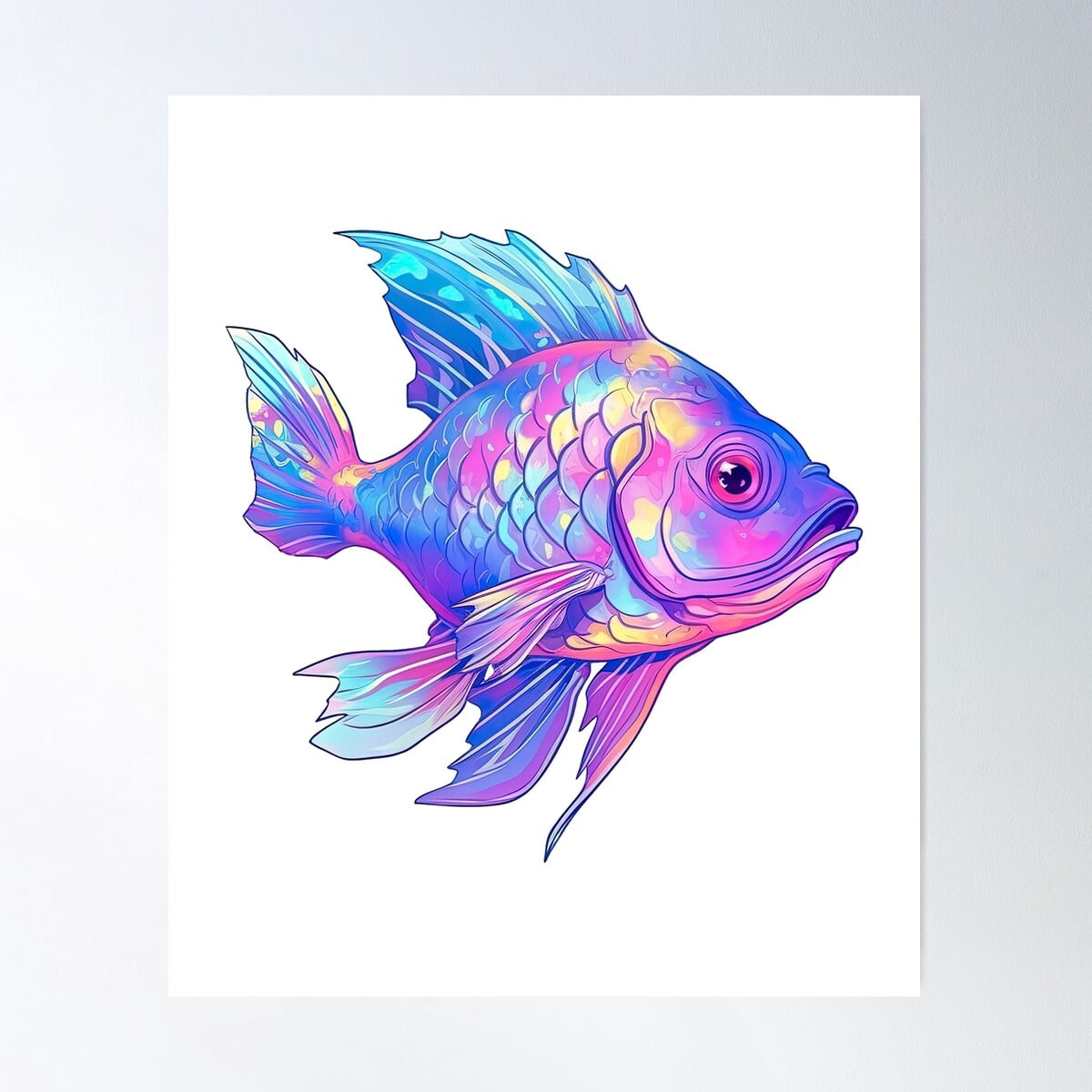 DOPAPRINT Painterly Ocean Fish Poster Wall Art, Modern Wall Decor NO ...