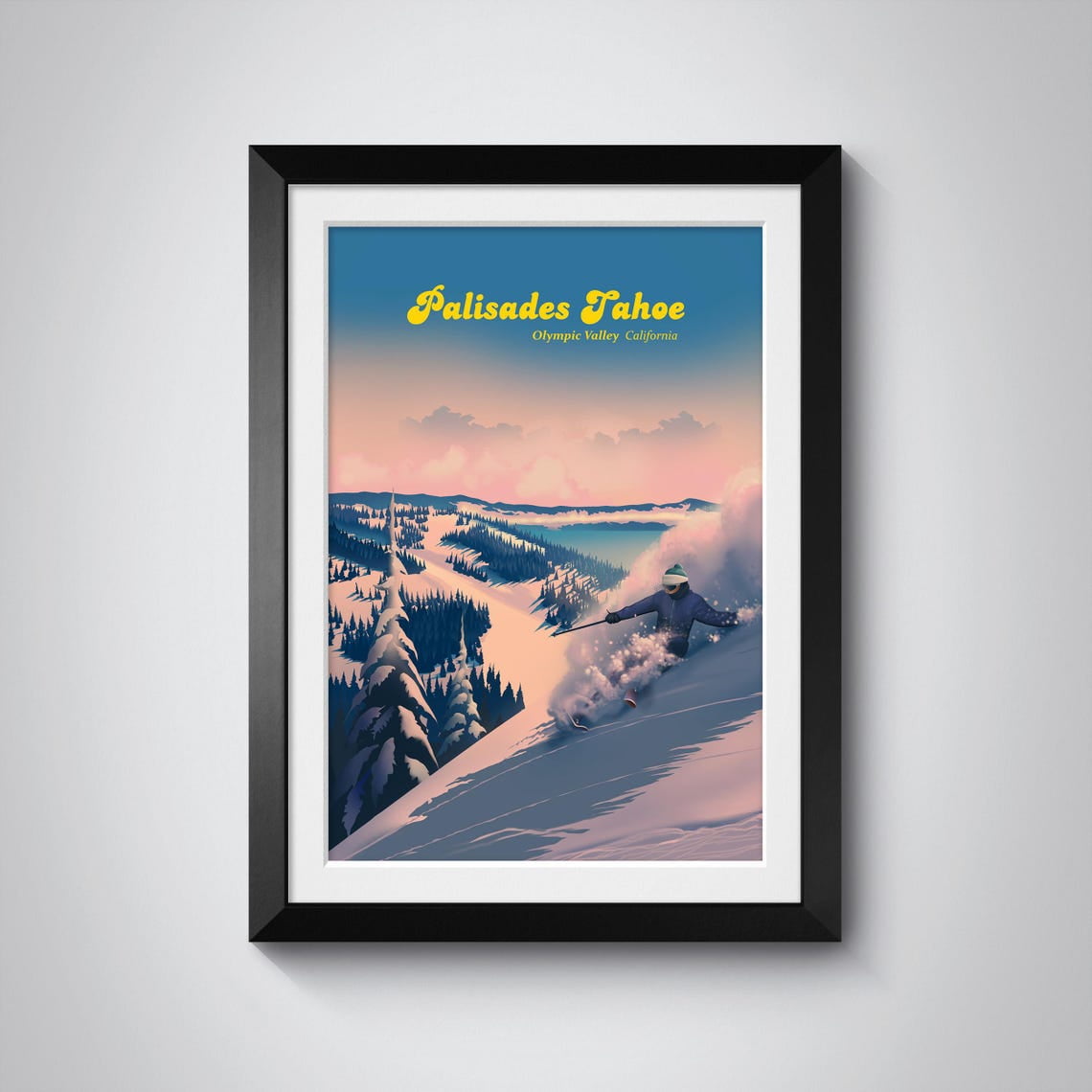 DOPAPRINT Palisades Tahoe Ski Resort Poster, Usa Sierra Nevada ...