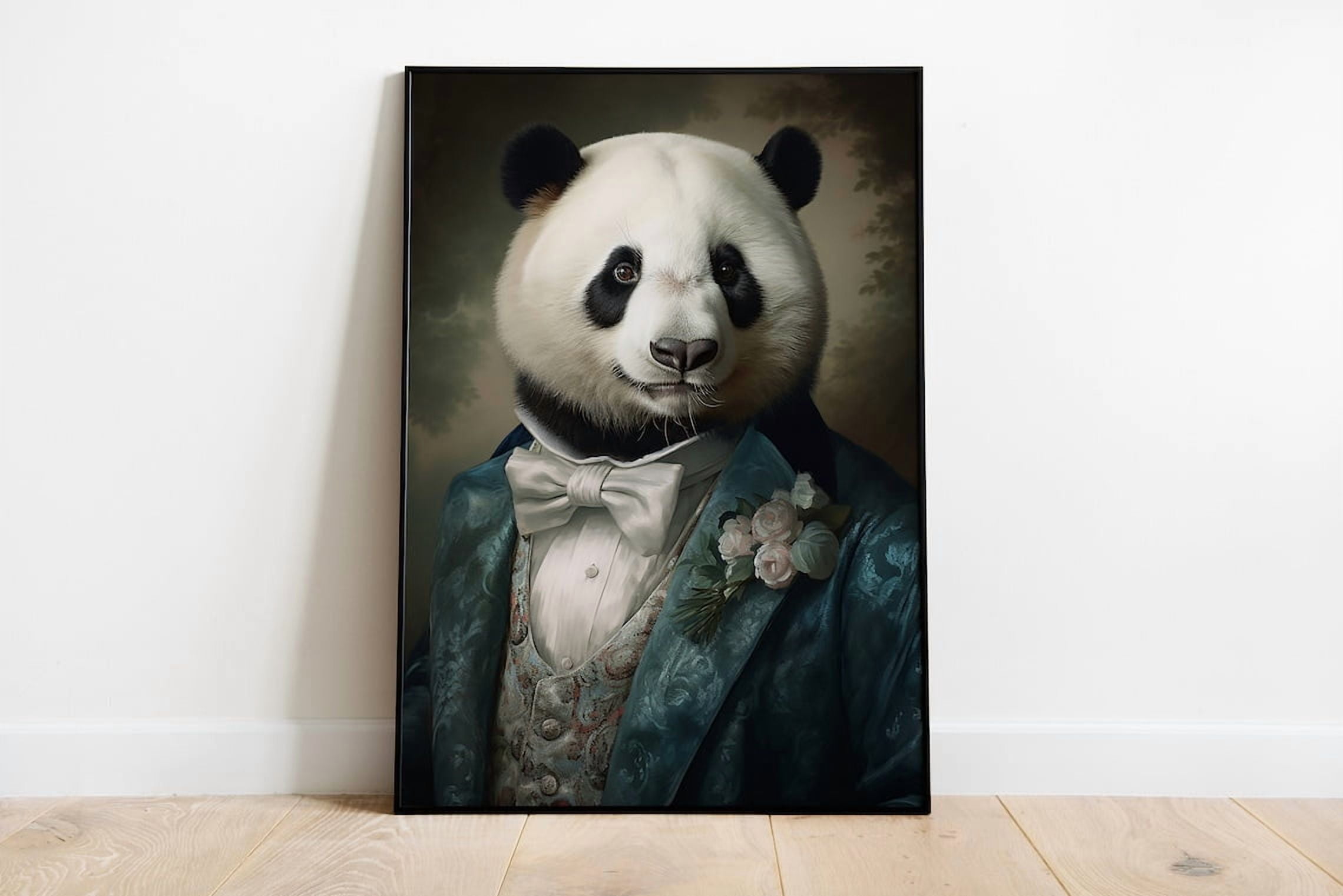 DOPAPRINT Panda Portrait Print, Renaissance Panda Oil Painting, Vintage ...