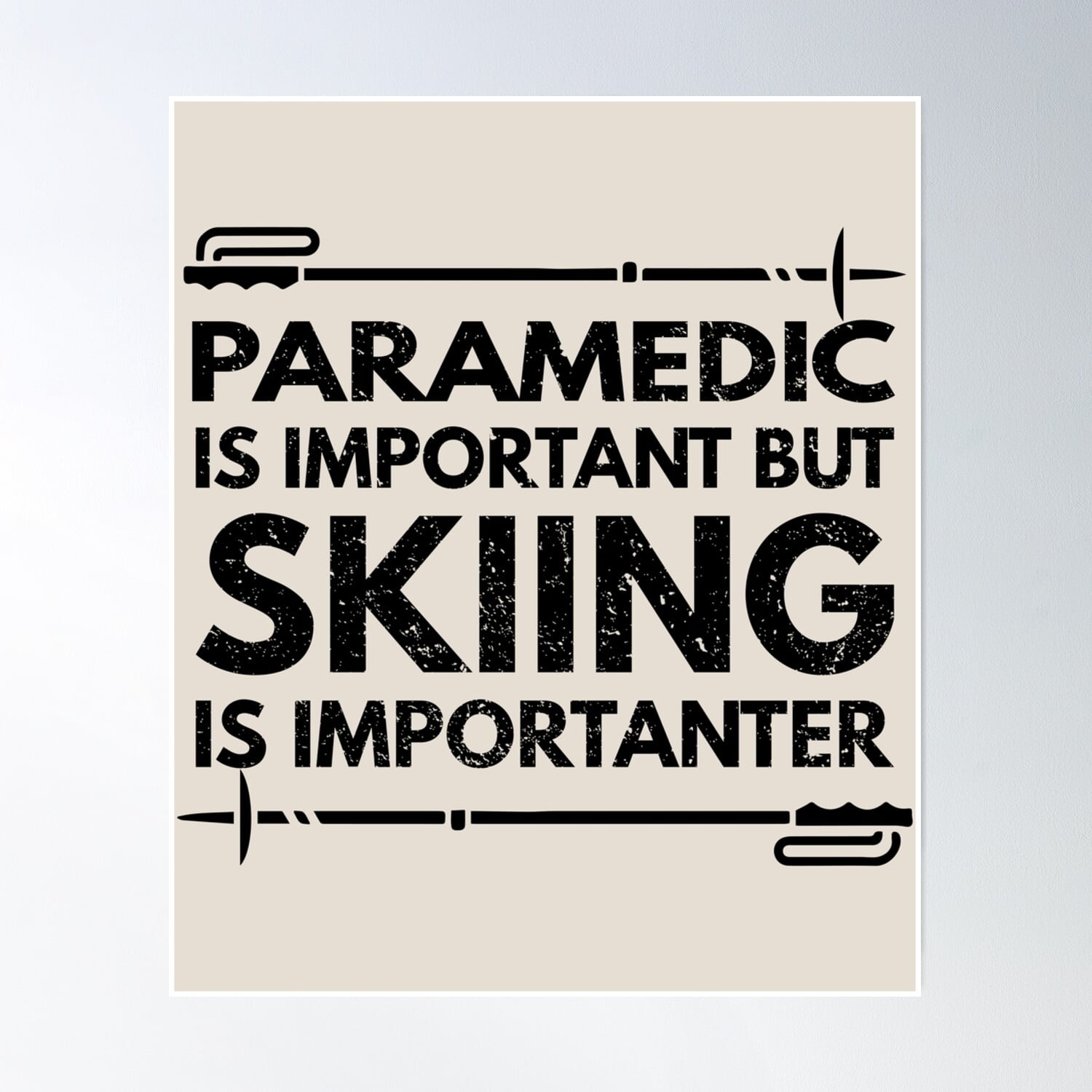 DOPAPRINT Paramedic Is Important But Skiing Is Importanter - Funny ...
