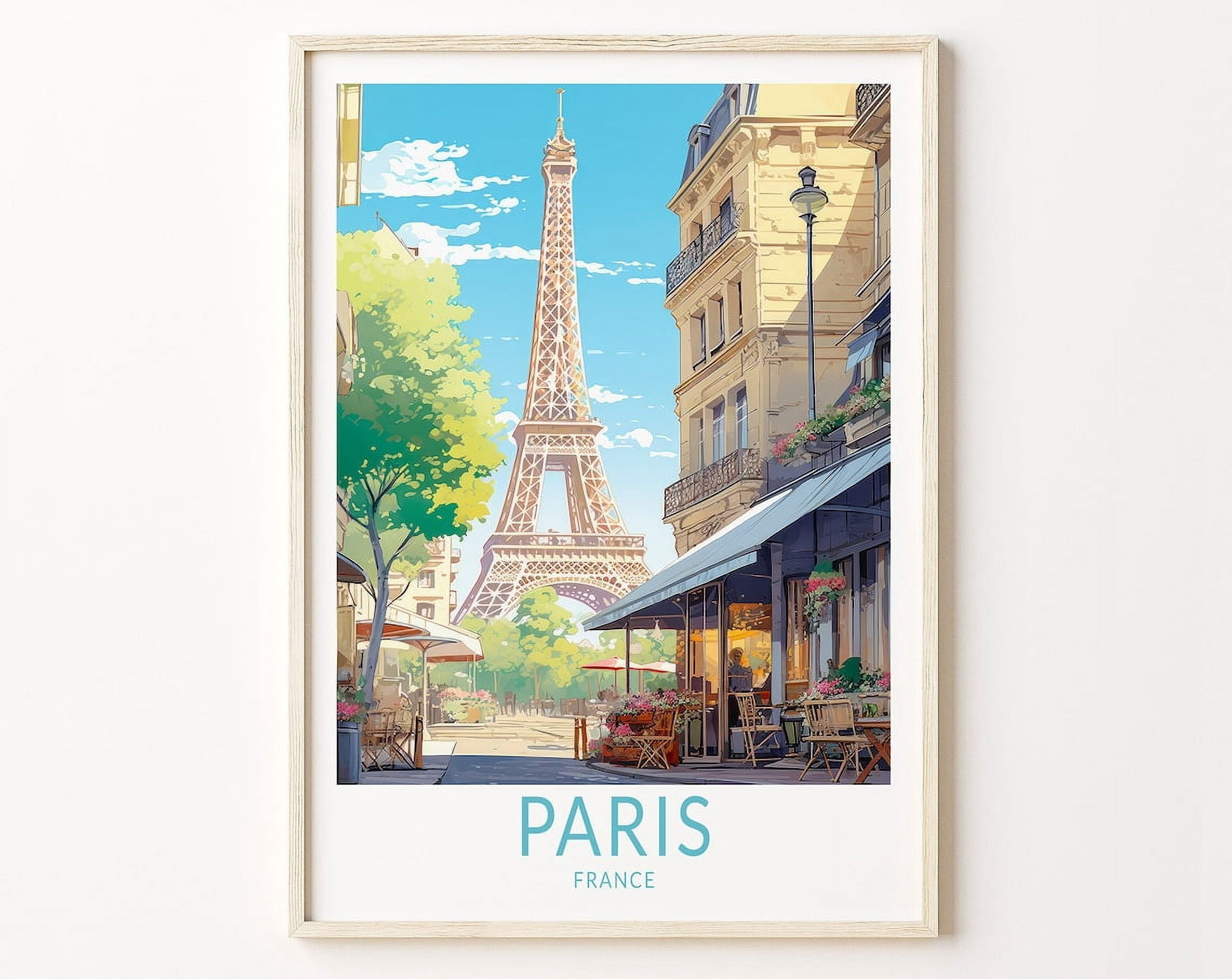 DOPAPRINT Paris France Travel Print Wall Art, Eiffel Tower Paris France ...