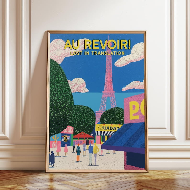 DOPAPRINT Parisian Travel Poster - Retro Eiffel Tower Artwork Wall ...