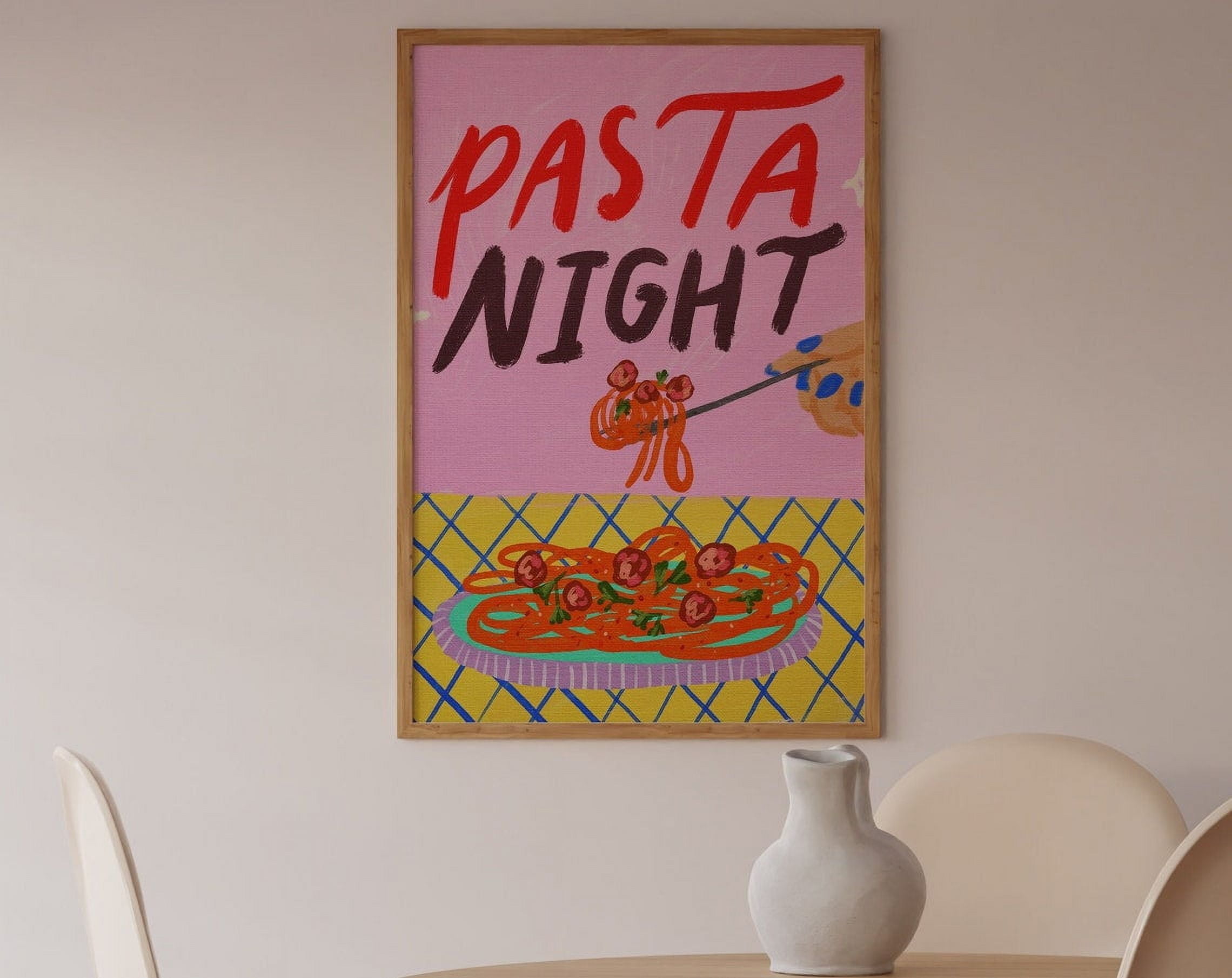 DOPAPRINT Pasta Night Typography, Colorful Wall Art Quotes, Kitchen ...