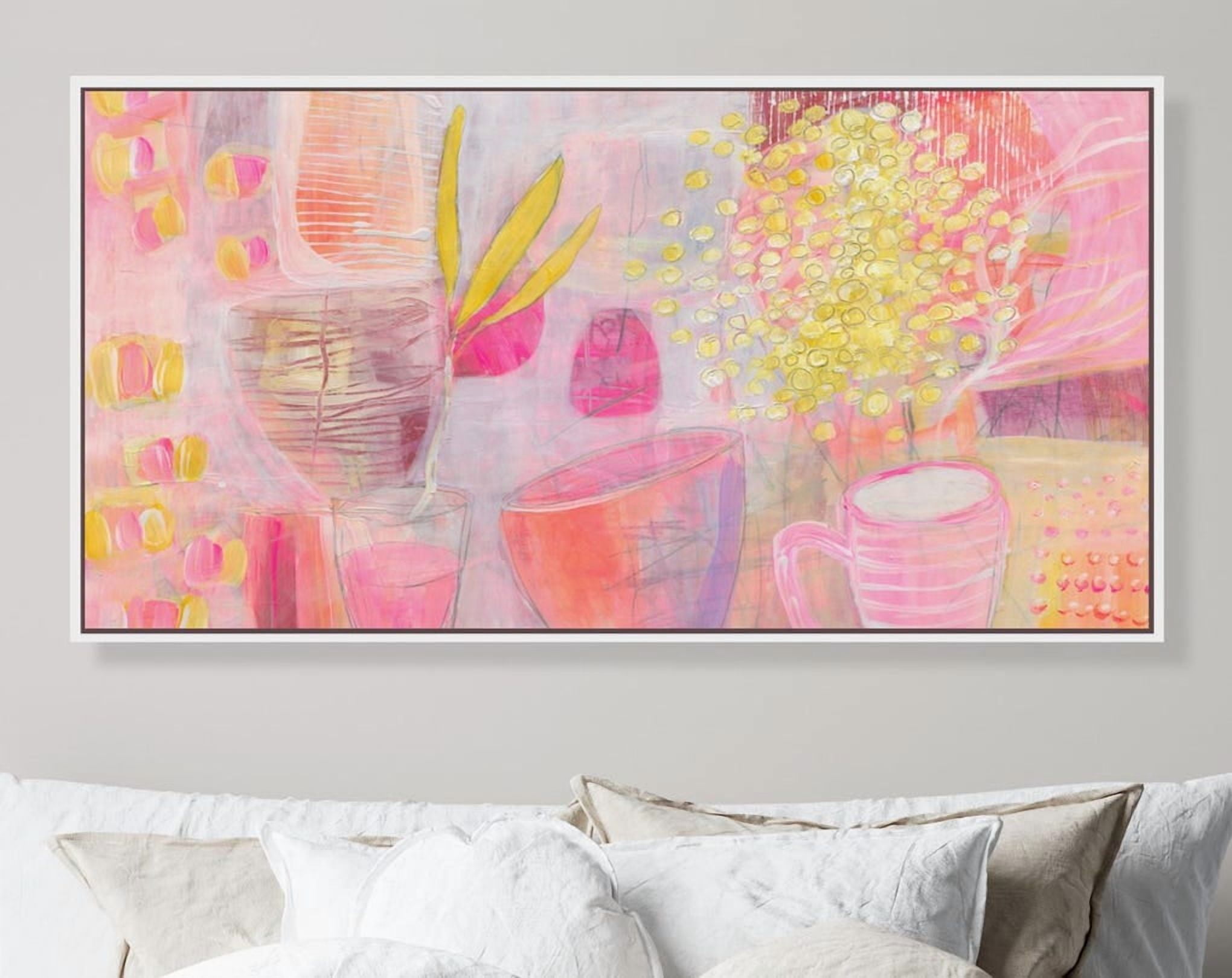 DOPAPRINT Pastel Colorful Abstract Painting Long Horizontal Living Room ...