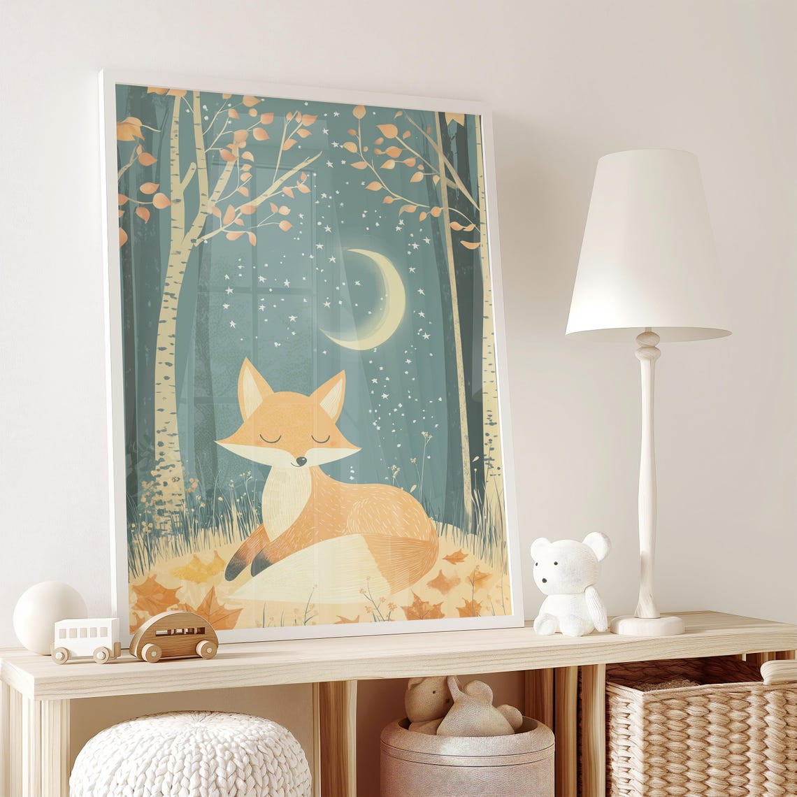 DOPAPRINT Pastel Fox Kids Room Wall Art, Children'S Art, Colorful ...