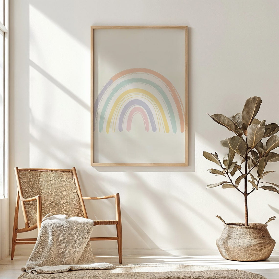 DOPAPRINT Pastel Rainbow Printable Nursery Wall Art, Modern Kids Room ...