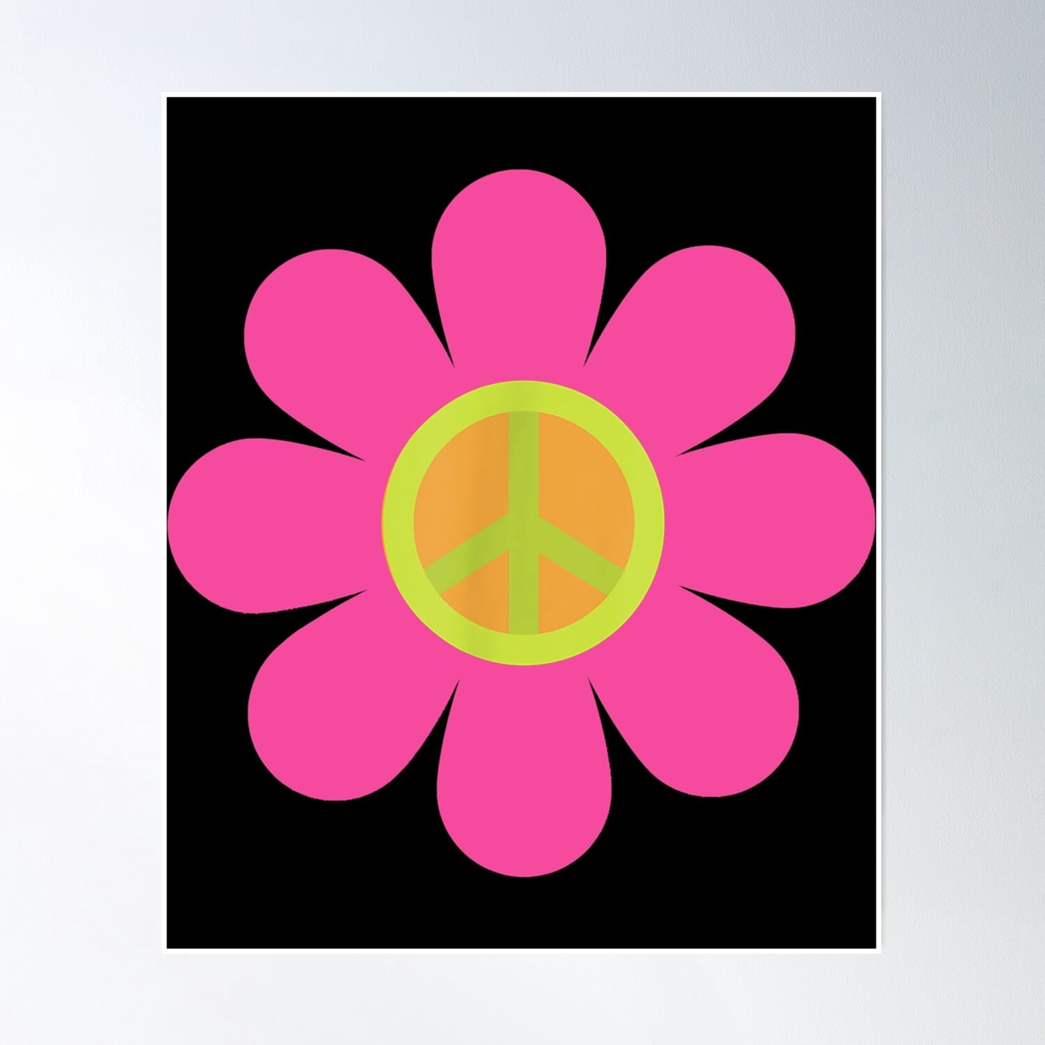 DOPAPRINT Peace Sign Love 60S 70S Tie Dye Hippy Poster Wall Art, Modern ...