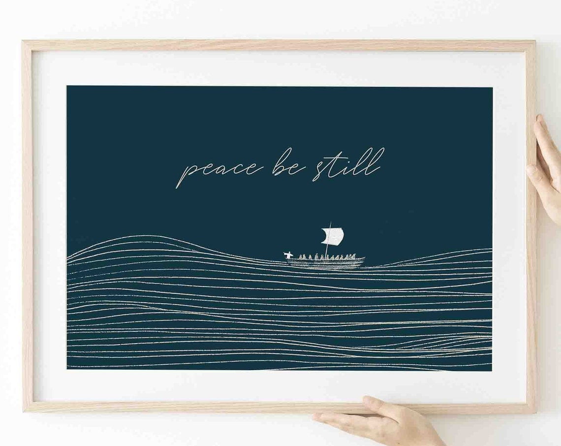 DOPAPRINT Peace Be Still, Christian Modern Bible Art, Be Still & Know ...