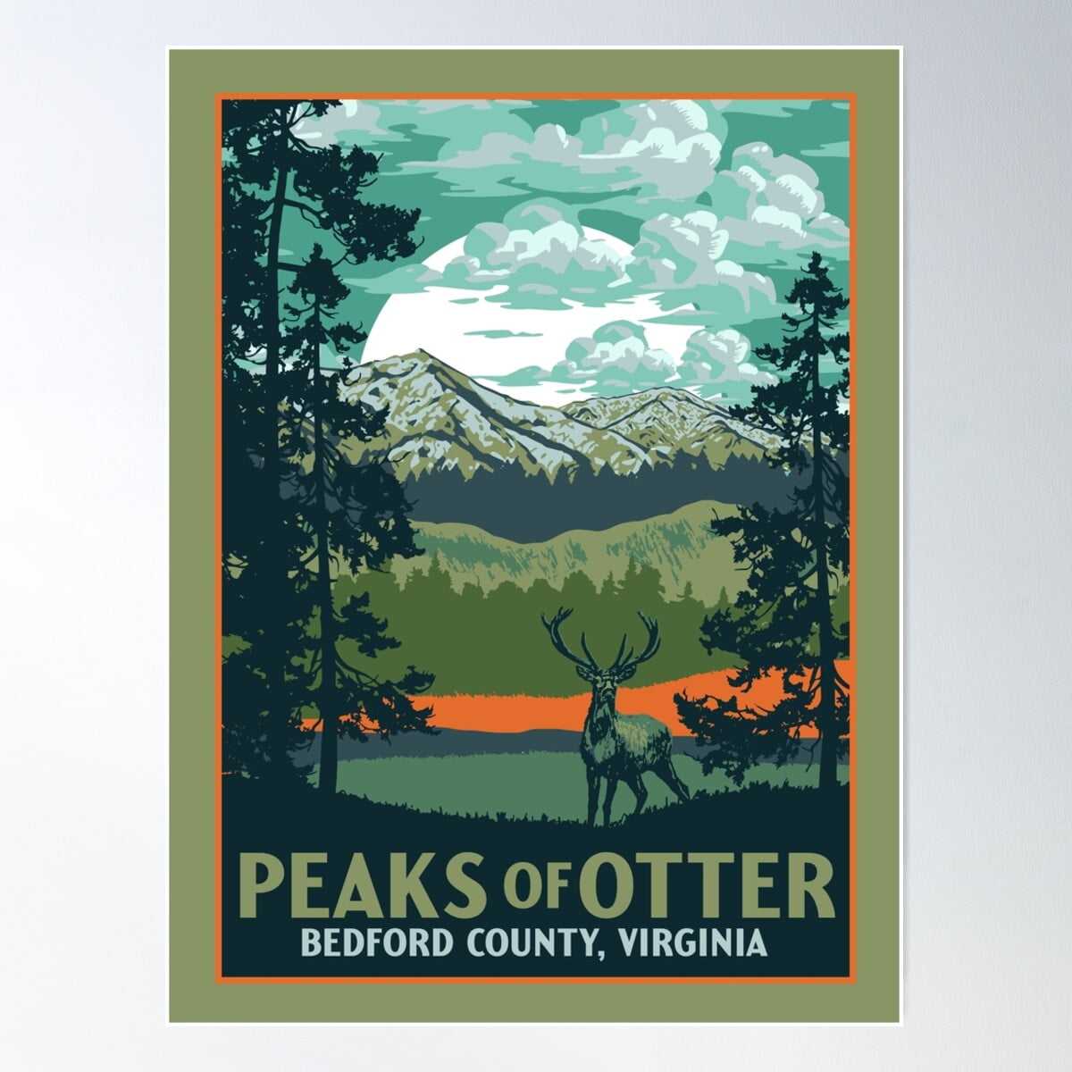 DOPAPRINT Peaks Of Otter Virginia Blue Ridge Parkway Original Wpa ...