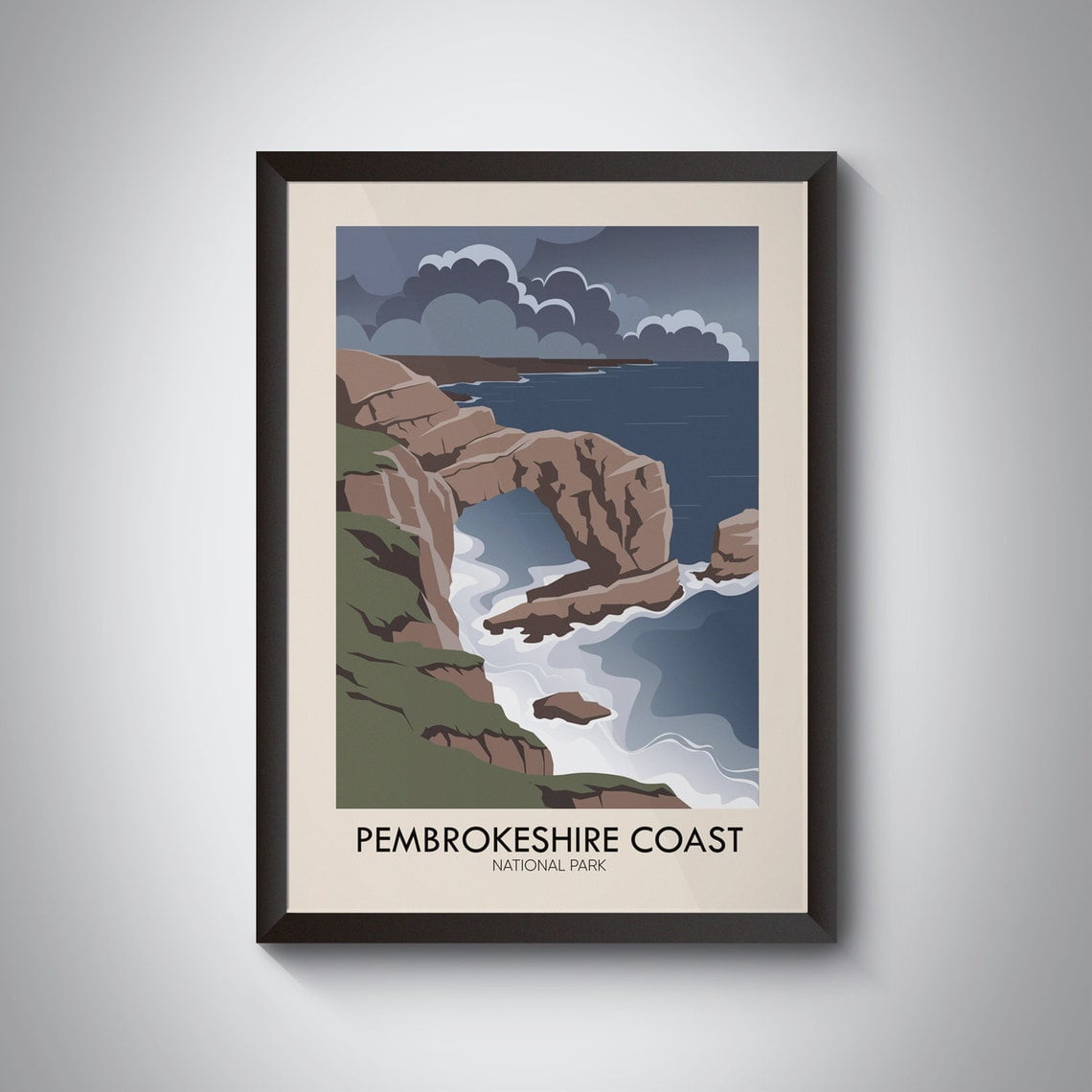 DOPAPRINT Pembrokeshire Coast National Park Poster, Green Bridge Of Wales Print, Elegug Stacks ...