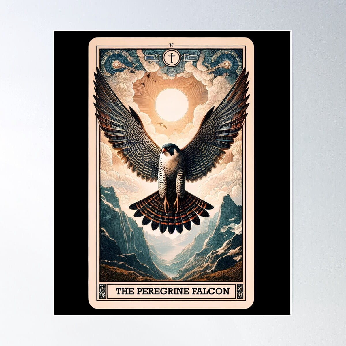 DOPAPRINT Peregrine Falcon Tarot Card Fly Bird Raptor Birding Watcher ...