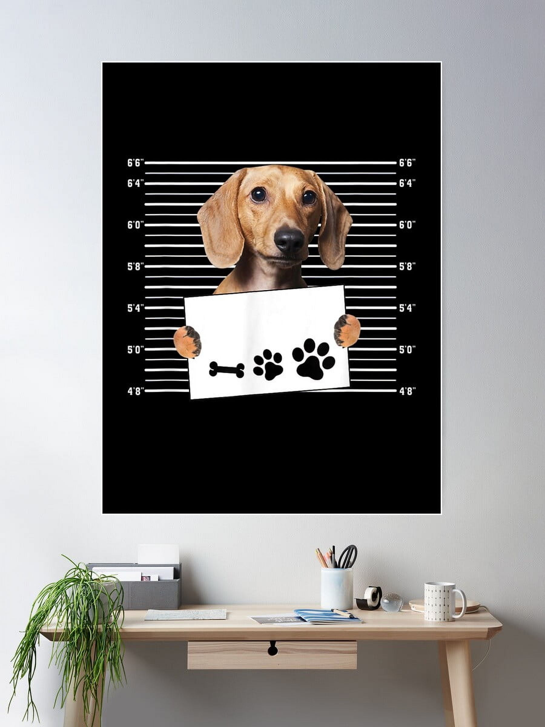 DOPAPRINT Personal Stalker Dachshund Dog Poster Wall Art, Modern Wall ...