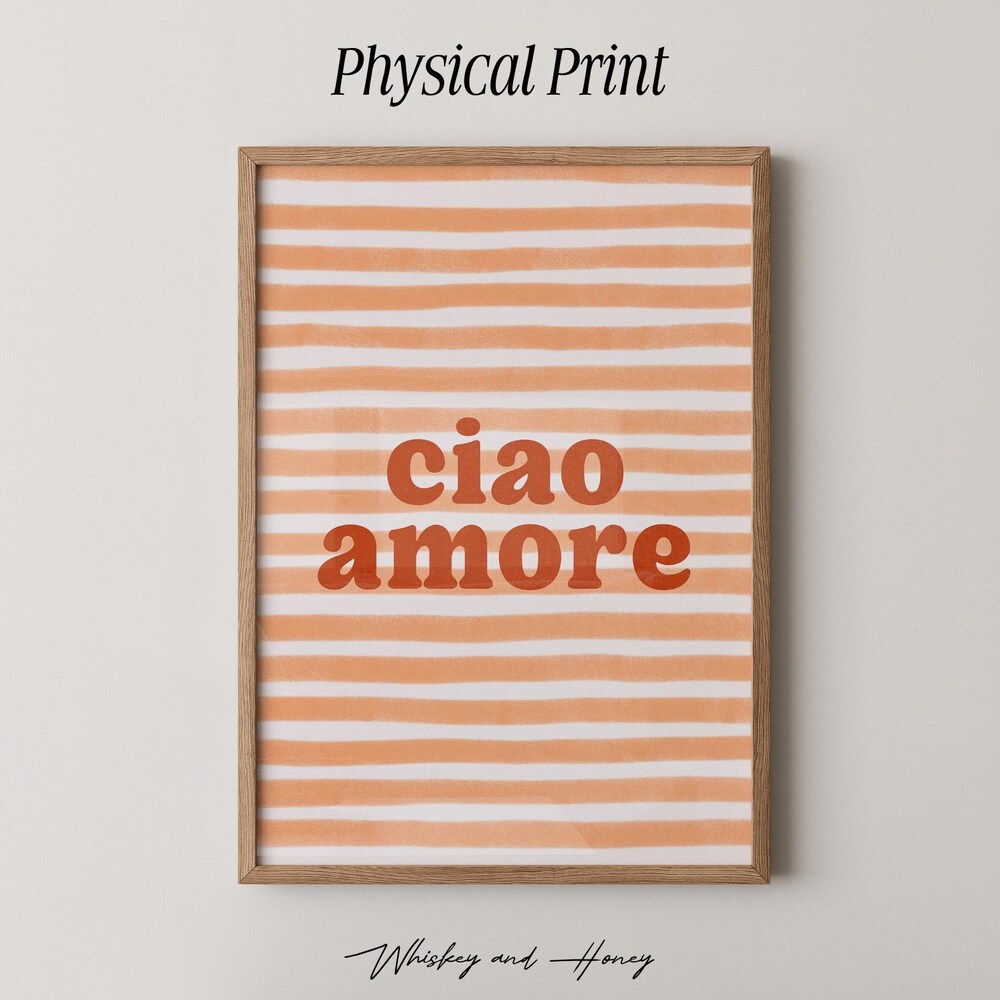 DOPAPRINT Physical Print, Ciao Amore Art Print, Italian Wall Art ...
