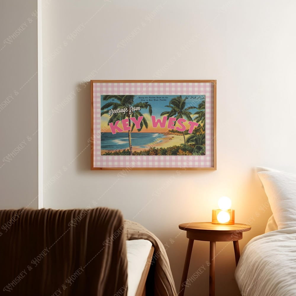 DOPAPRINT Physical Print, Greetings From Key West Art Print, Vintage ...