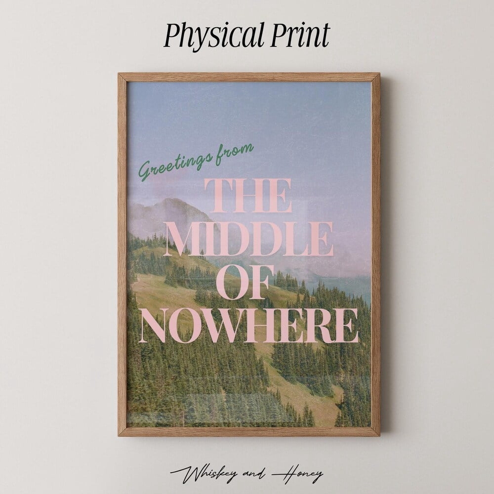 DOPAPRINT Physical Print, Greetings From The Middle Of Nowhere Art ...