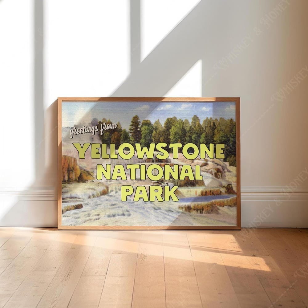 DOPAPRINT Physical Print, Greetings From Yellowstone National Park ...