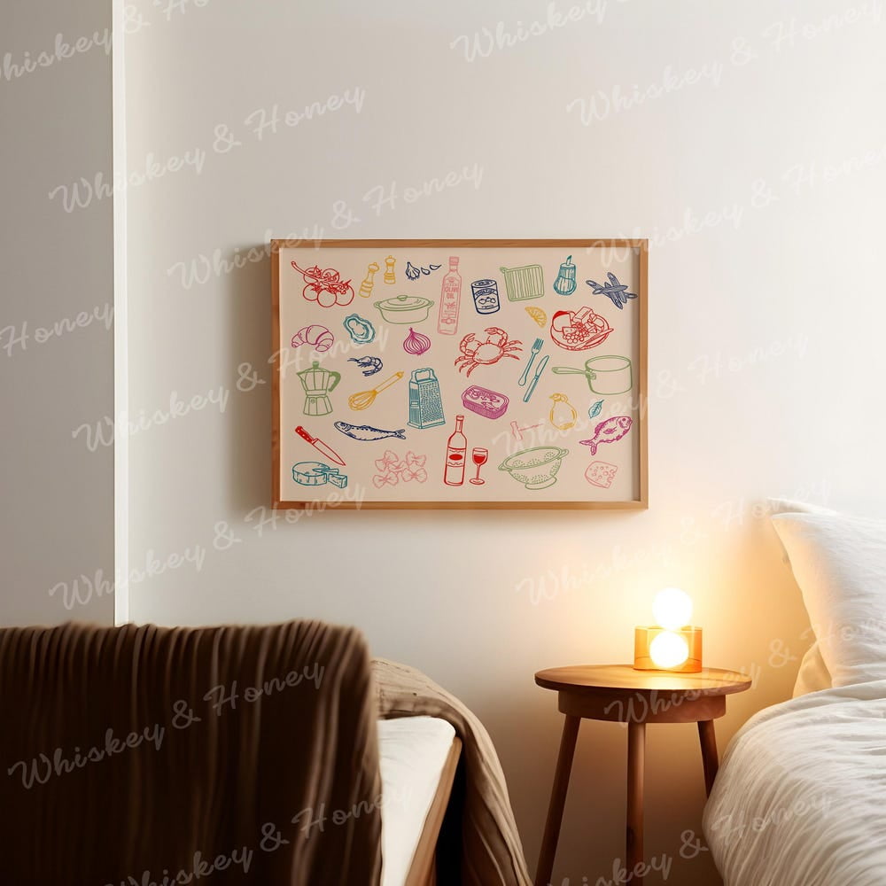 DOPAPRINT Physical Print, Horizontal Kitchen Ingredient Art Print ...