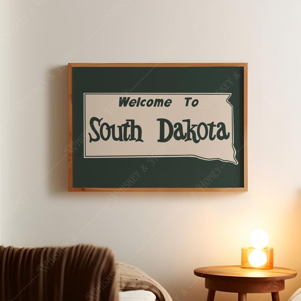 DOPAPRINT Physical Print, Welcome To South Dakota Art Print, Travel ...