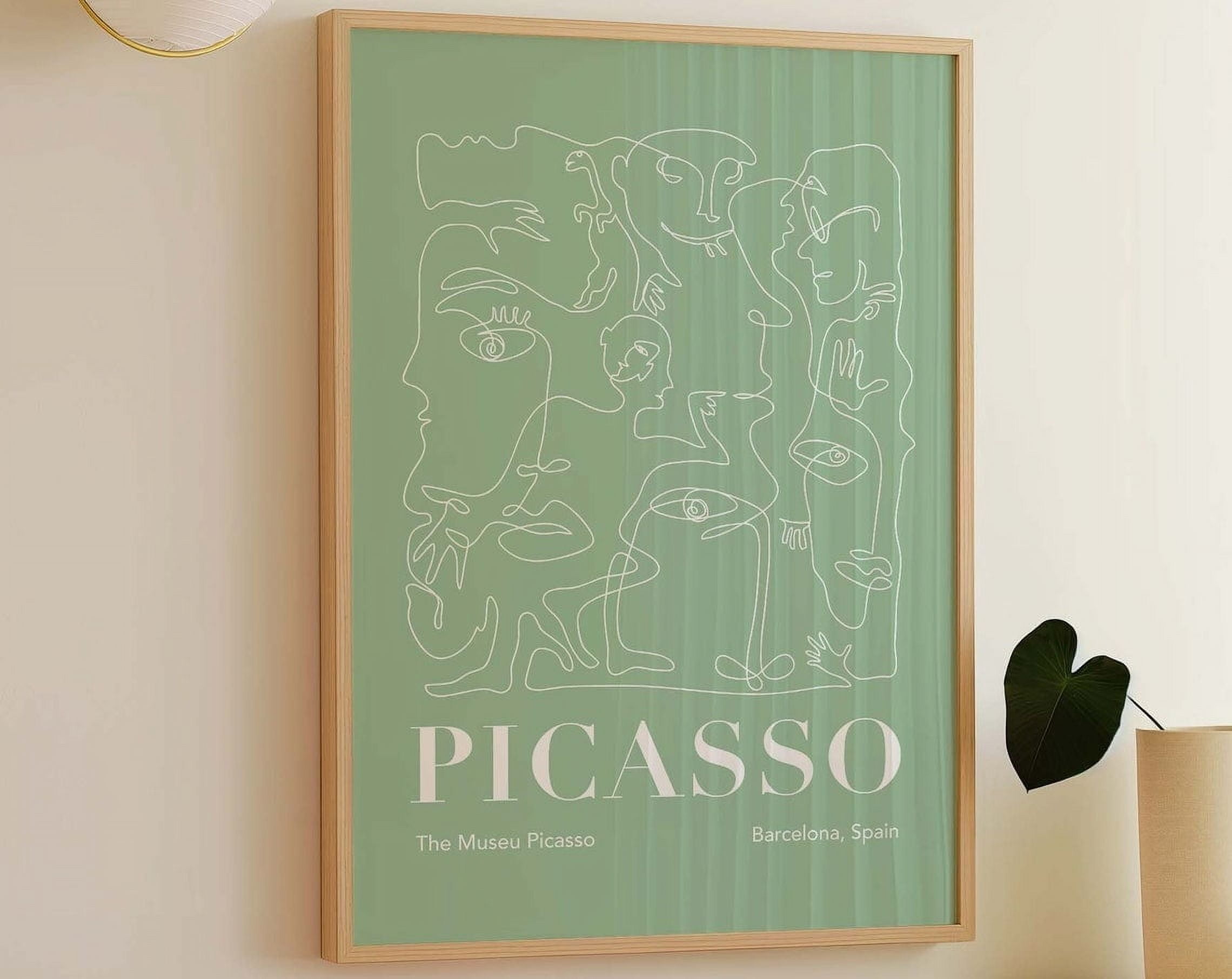 DOPAPRINT Picasso Line Drawing Print, Art, Abstract Green Picasso Wall ...