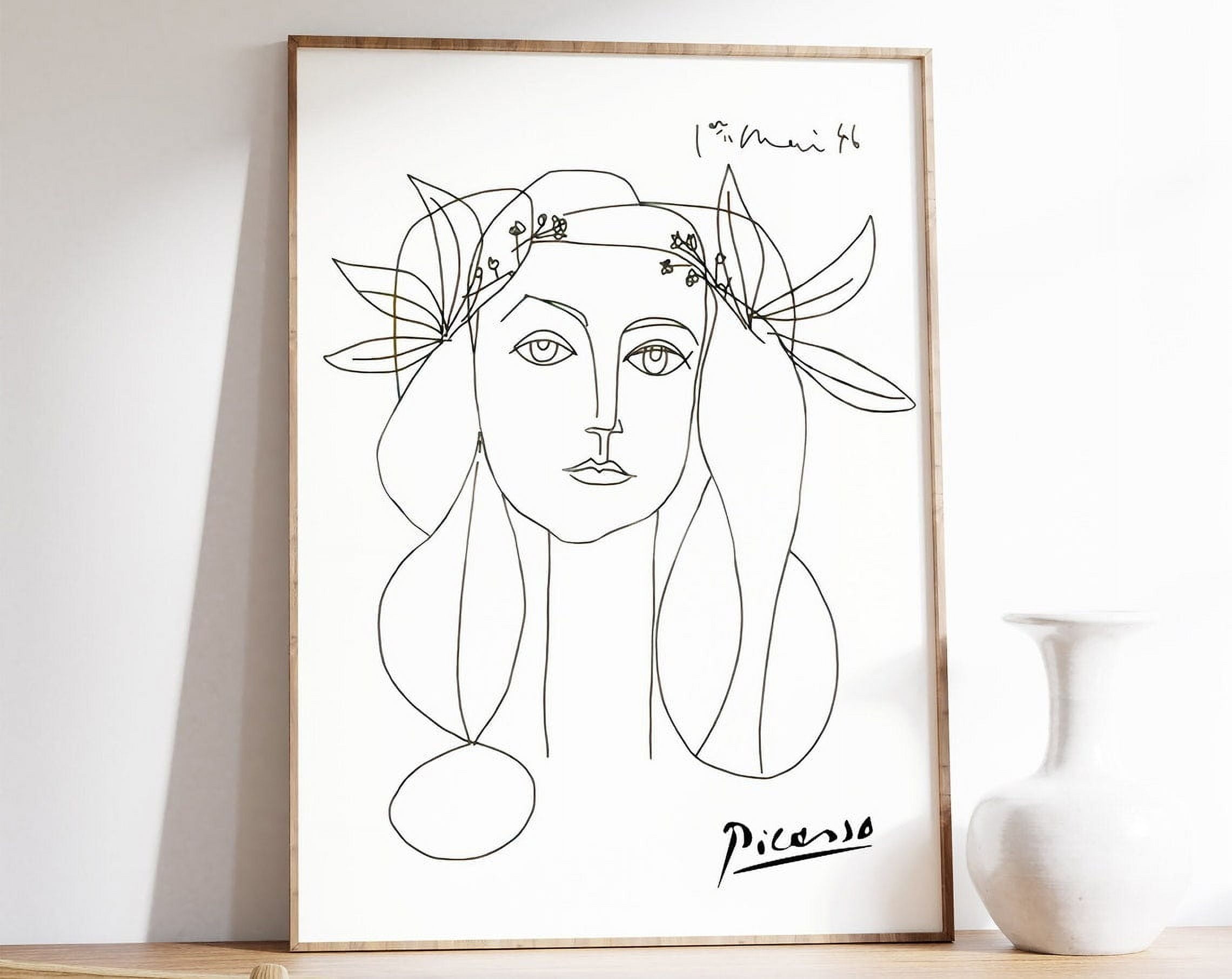 DOPAPRINT Picasso Minimalist War And Peace Female Line Art Poster Print ...