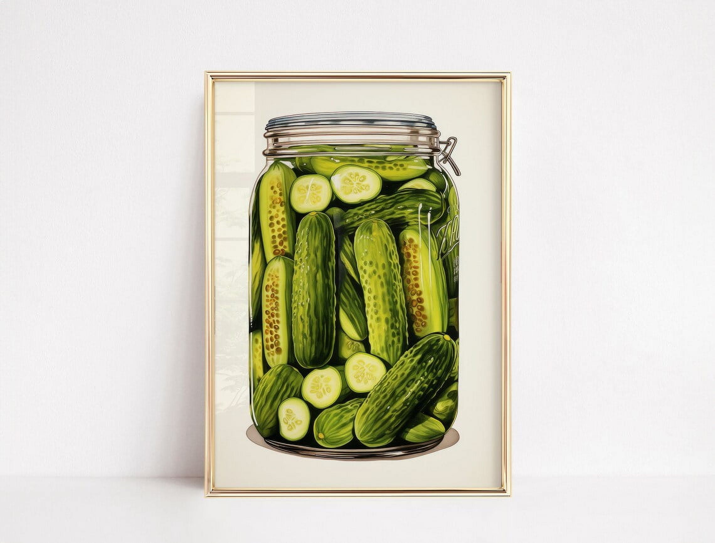 DOPAPRINT Pickle Jars, Fun Retro Vintage Food Home Poster, Wall Art ...