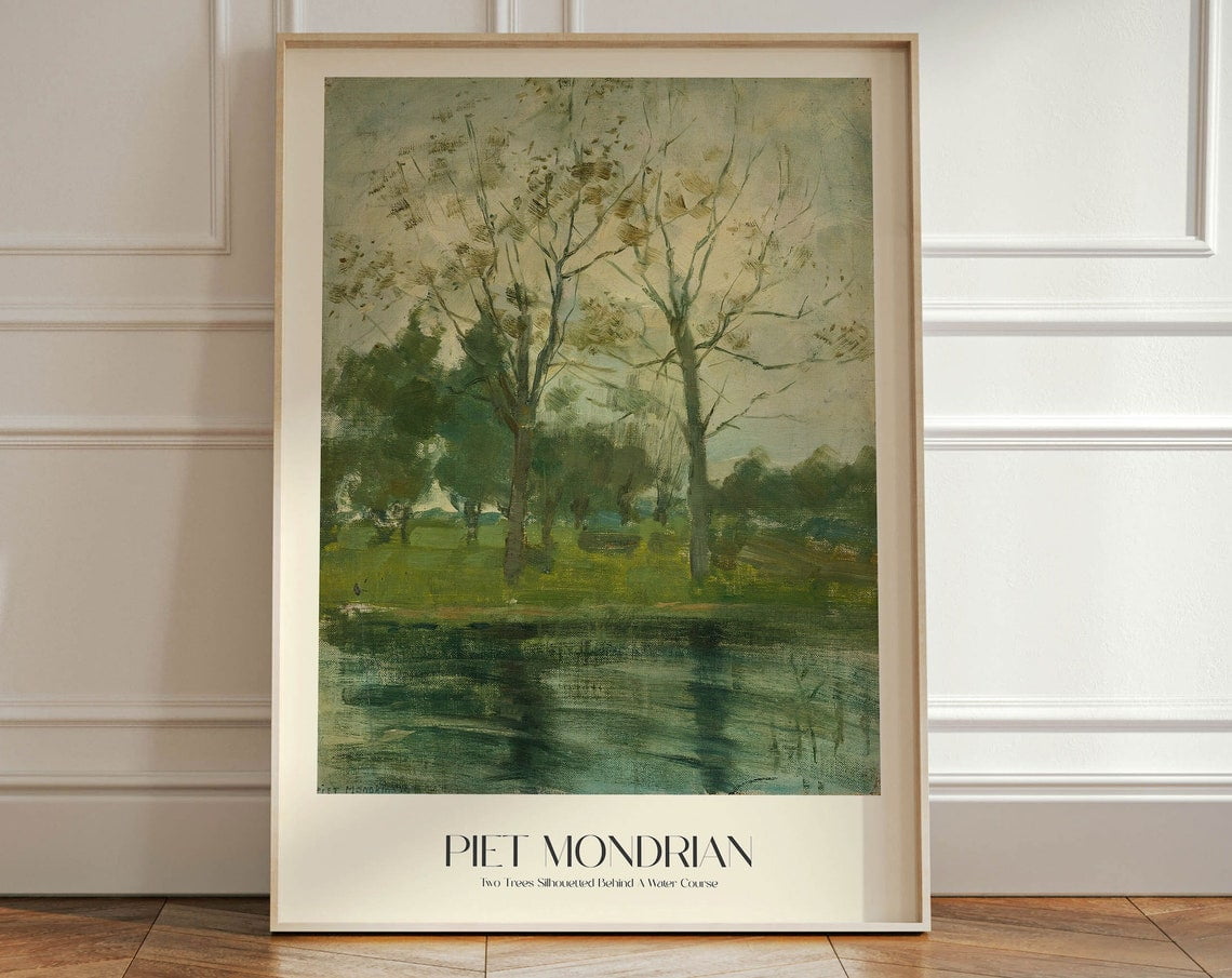 DOPAPRINT Piet Mondrian Landscape Exhibition Wall Art Print, Neutral ...