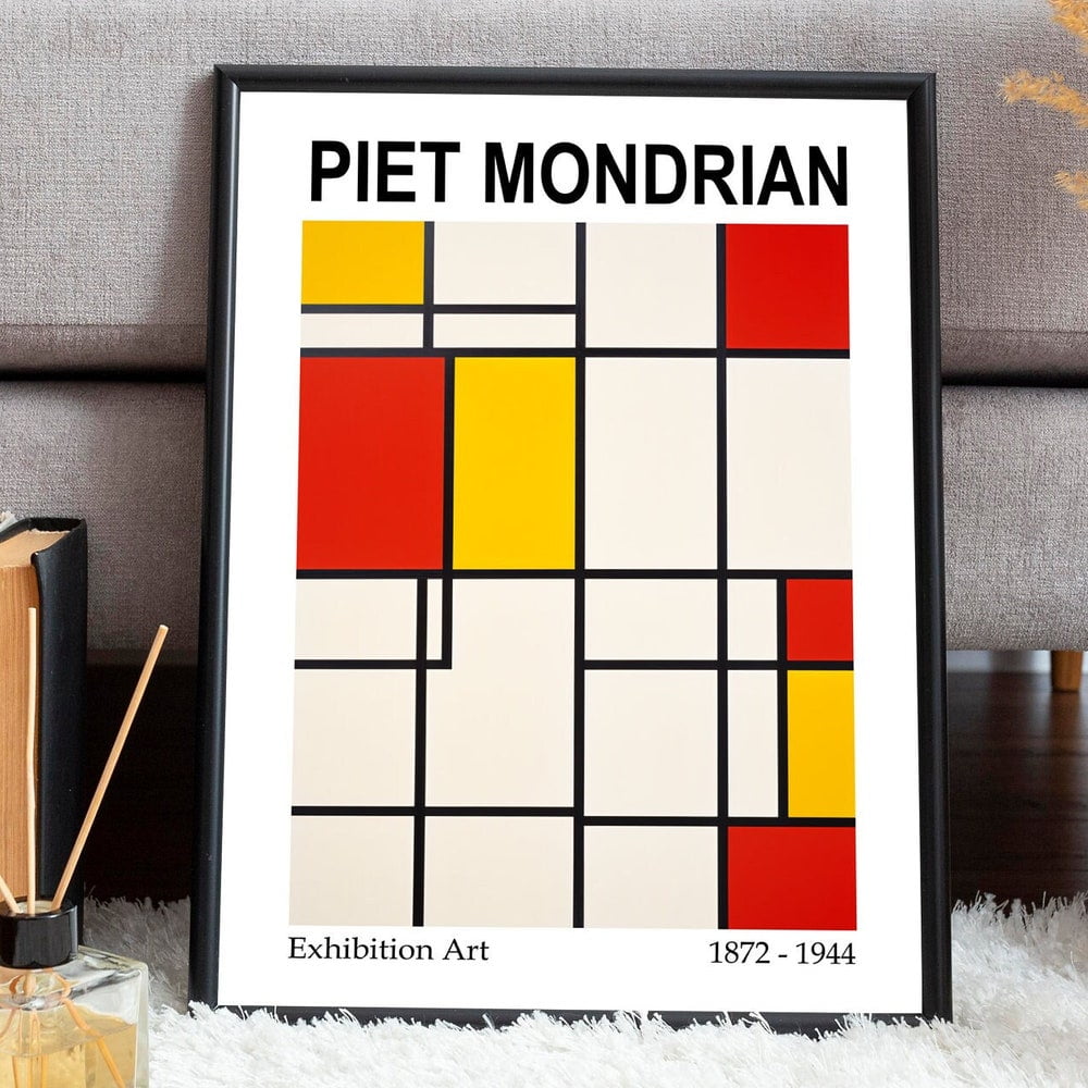 DOPAPRINT Piet Mondrian Poster - Abstract Dutch Wall Art as Piet Mondrian Print - Modern ...