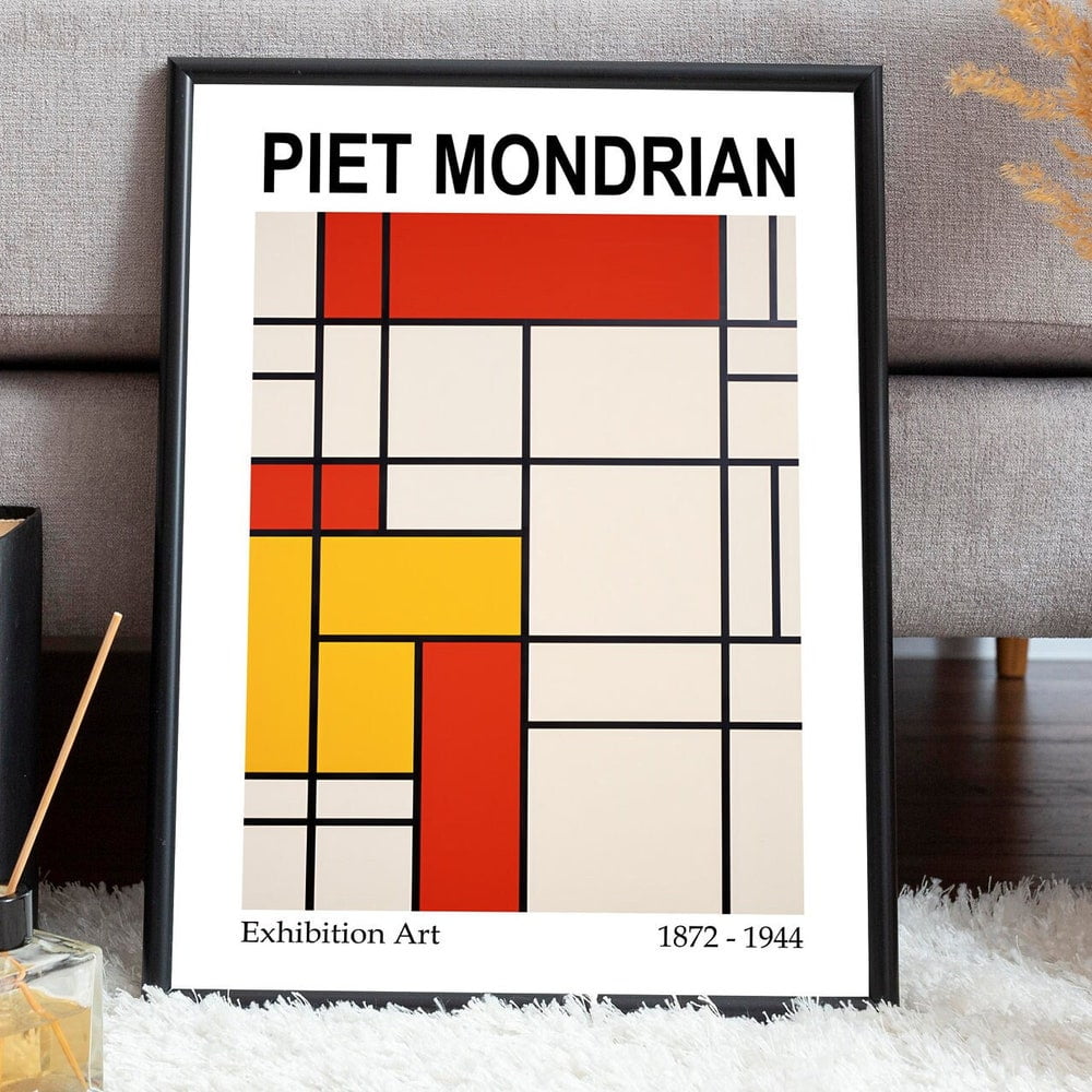 DOPAPRINT Piet Mondrian Poster - Abstract Dutch Wall Art as Piet ...