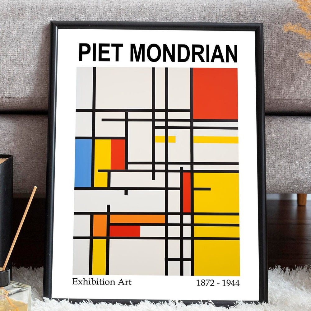 DOPAPRINT Piet Mondrian Poster - Abstract Dutch Wall Art as Piet Mondrian Print - Modern ...