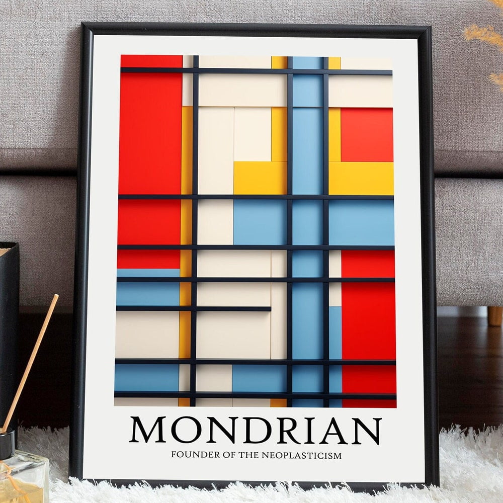 DOPAPRINT Piet Mondrian Poster - Abstract Dutch Wall Art as Piet Mondrian Print - Modern ...