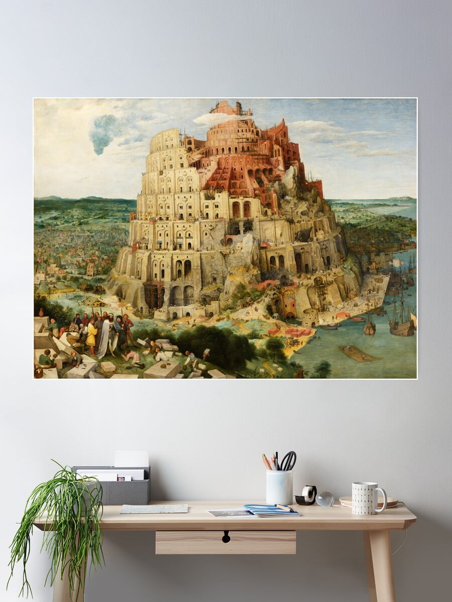 DOPAPRINT Pieter Bruegel Tower Of Babel Poster Wall Art, Modern Wall ...