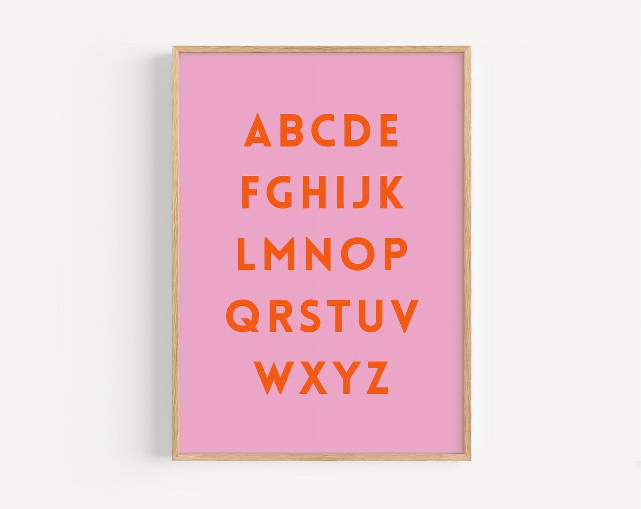 DOPAPRINT Pink Alphabet Print, Kids Abc Poster, Modern Toddler Playroom ...