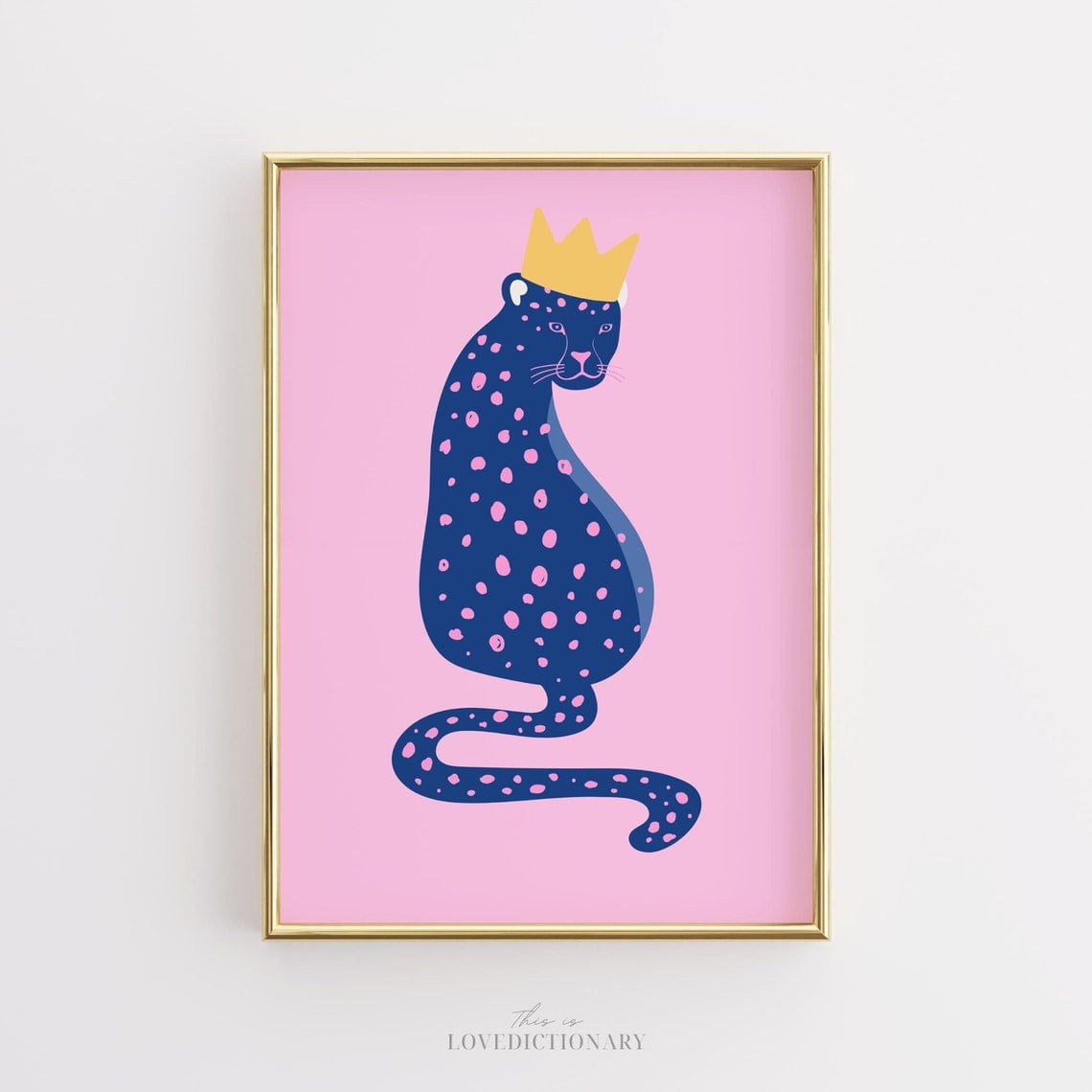 DOPAPRINT Pink Blue Leo.pard Poster Print, Cheetah Wall Art, Trendy Wall Art, Preppy Room Decor ...