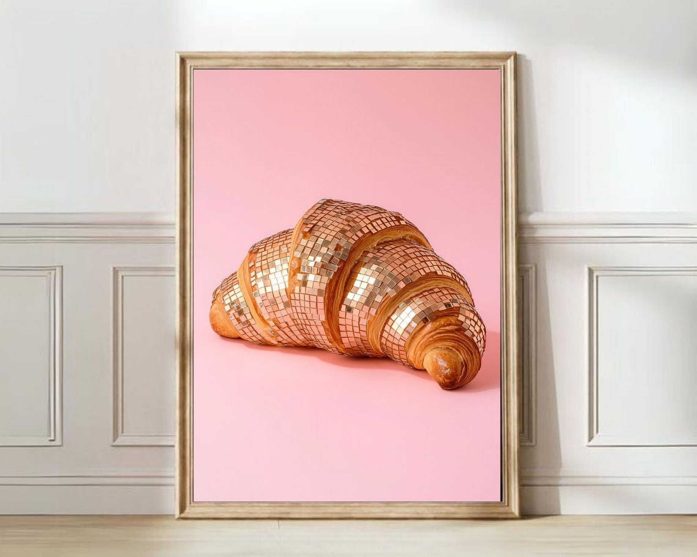 DOPAPRINT Pink Croissant Print Eclectic Print Maximalist Print Glitter ...