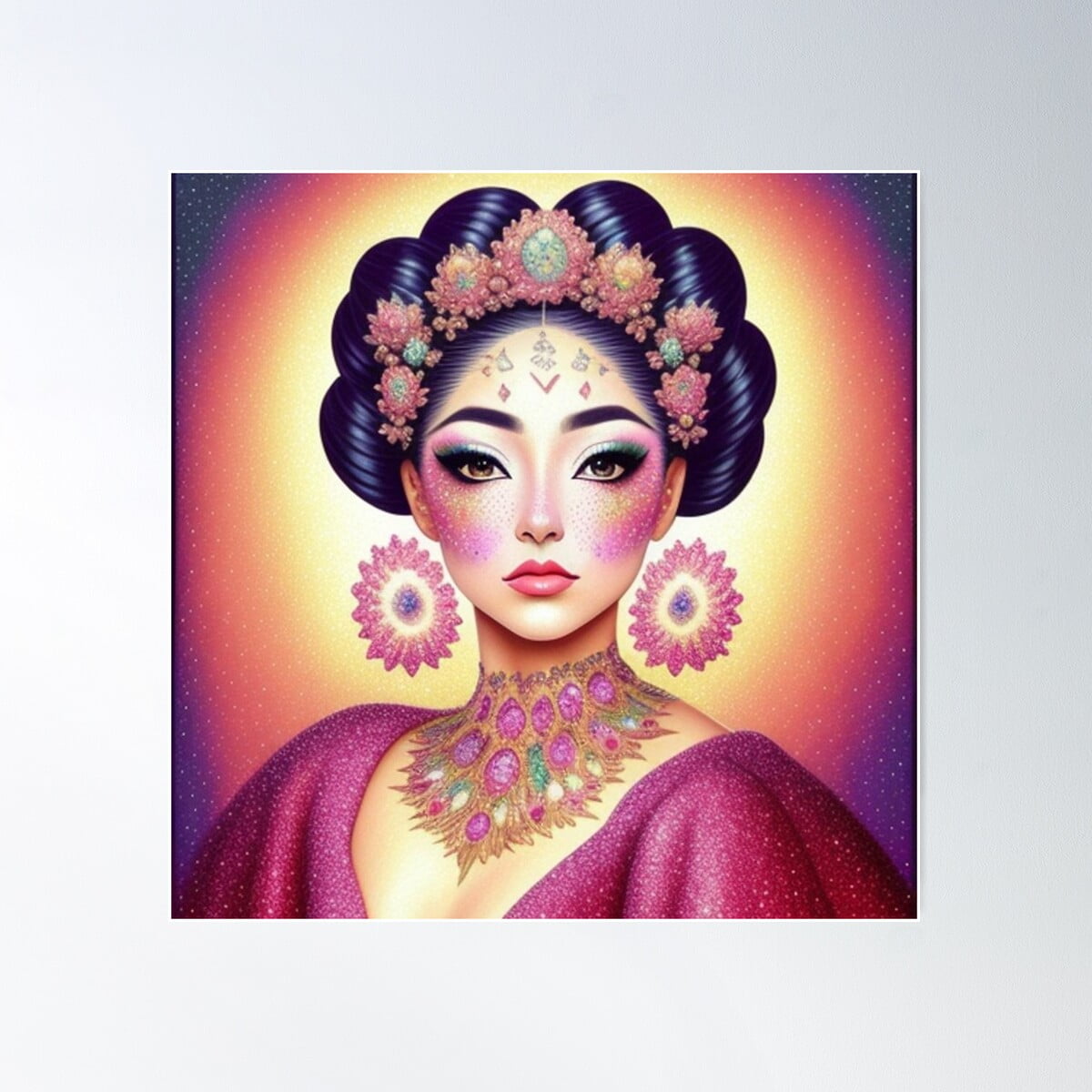 DOPAPRINT Pink Glitter Opulence Poster Wall Art, Bedroom NO FRAMED ...