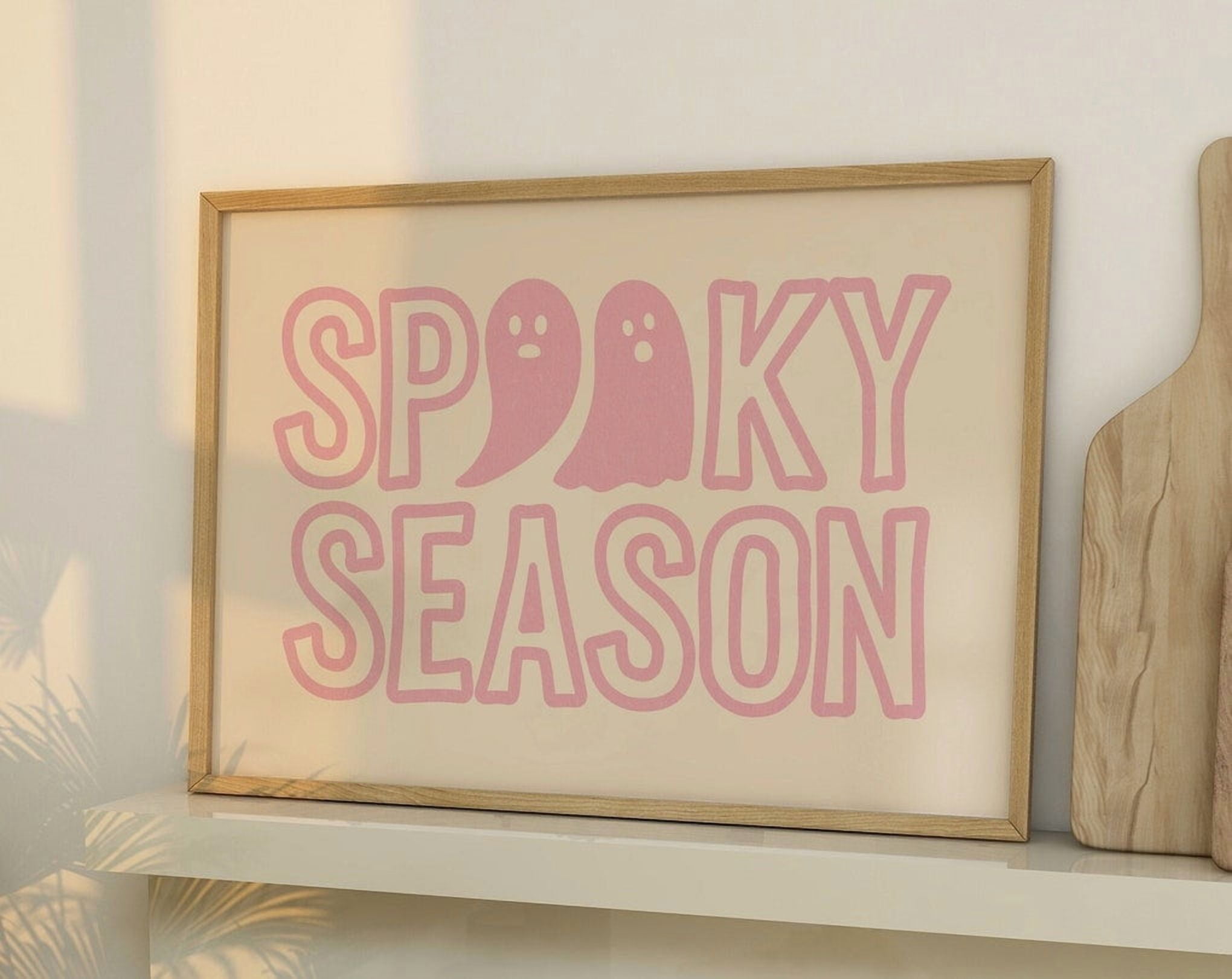 DOPAPRINT Pink Halloween Decor Trendy Ghost Wall Art Pink Ghost Poster ...