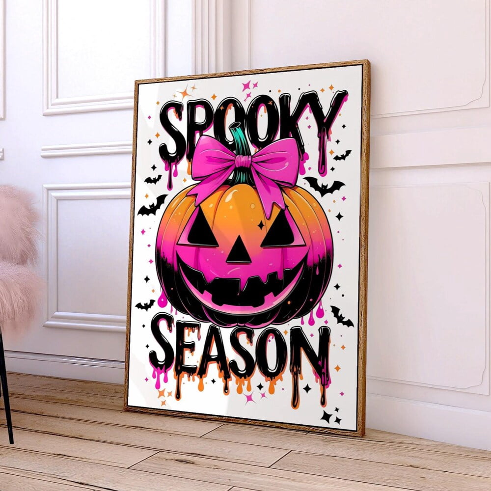 DOPAPRINT Pink Halloween Wall Art Spooky Print Girly Halloween Decor ...
